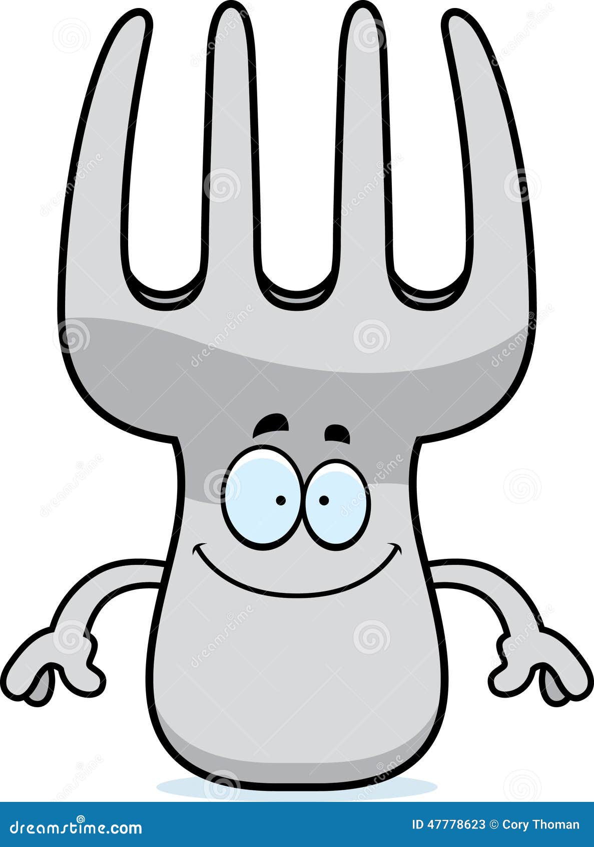 Happy Cartoon Fork stock vector. Illustration of flatware - 47778623