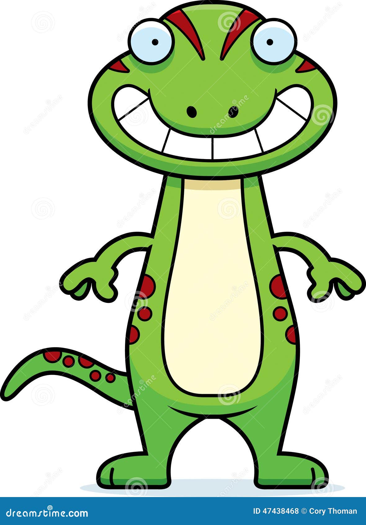 Happy Cartoon Gecko stock vector. Illustration of cartoon - 47438468