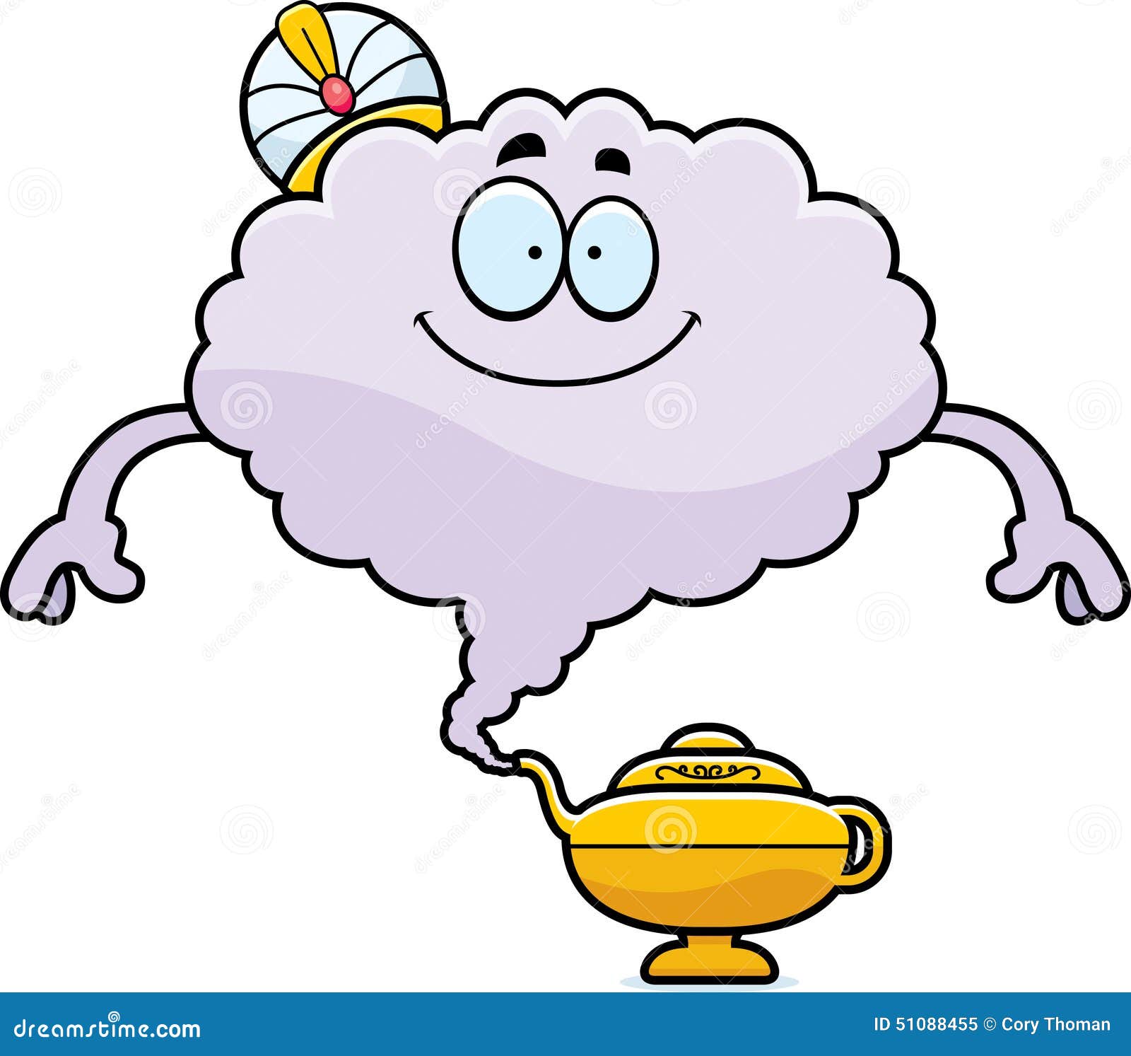 Happy Cartoon Genie stock vector. Illustration of happy - 51088455