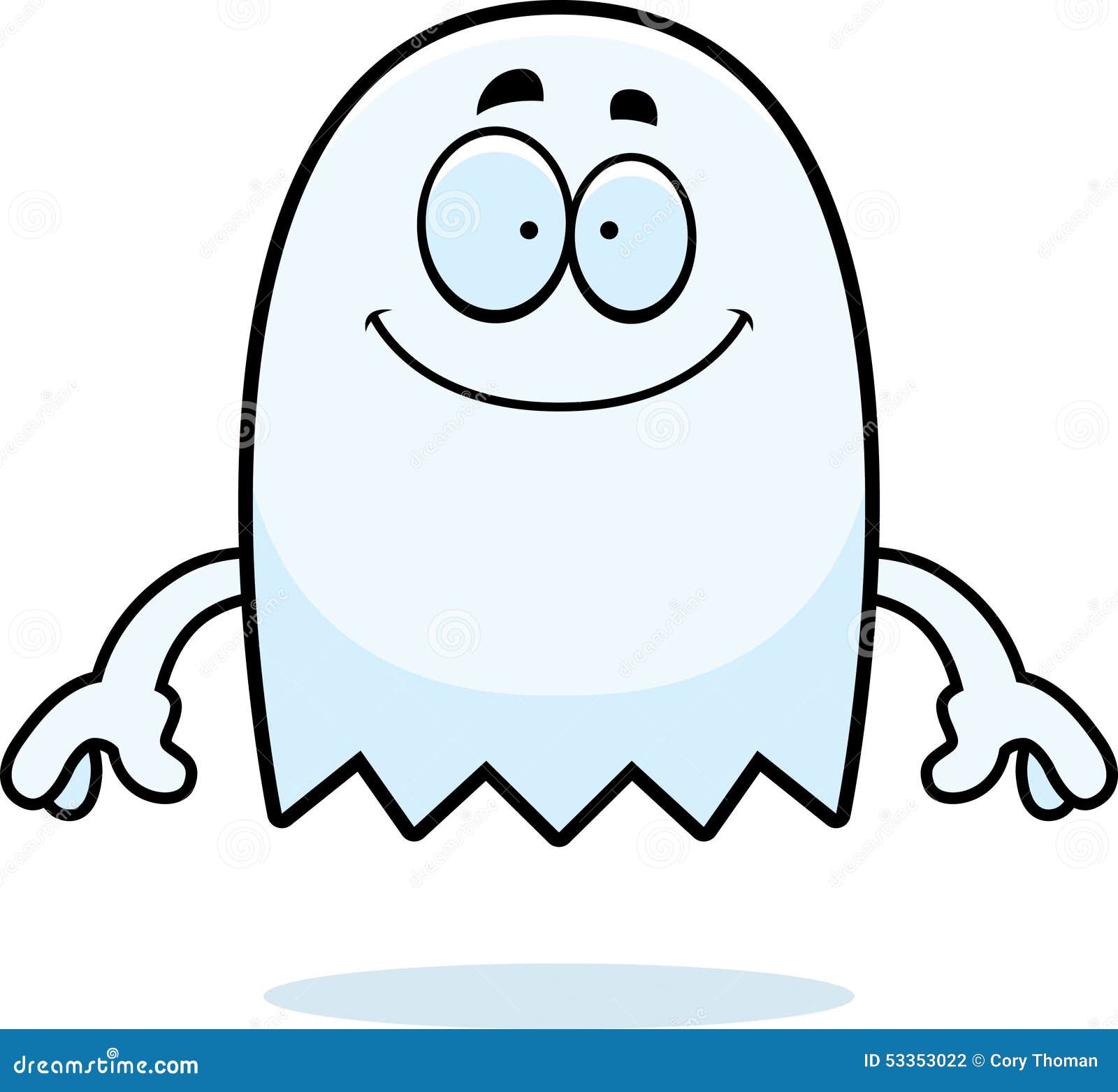 Happy Cartoon Ghost stock vector. Illustration of cartoon - 53353022