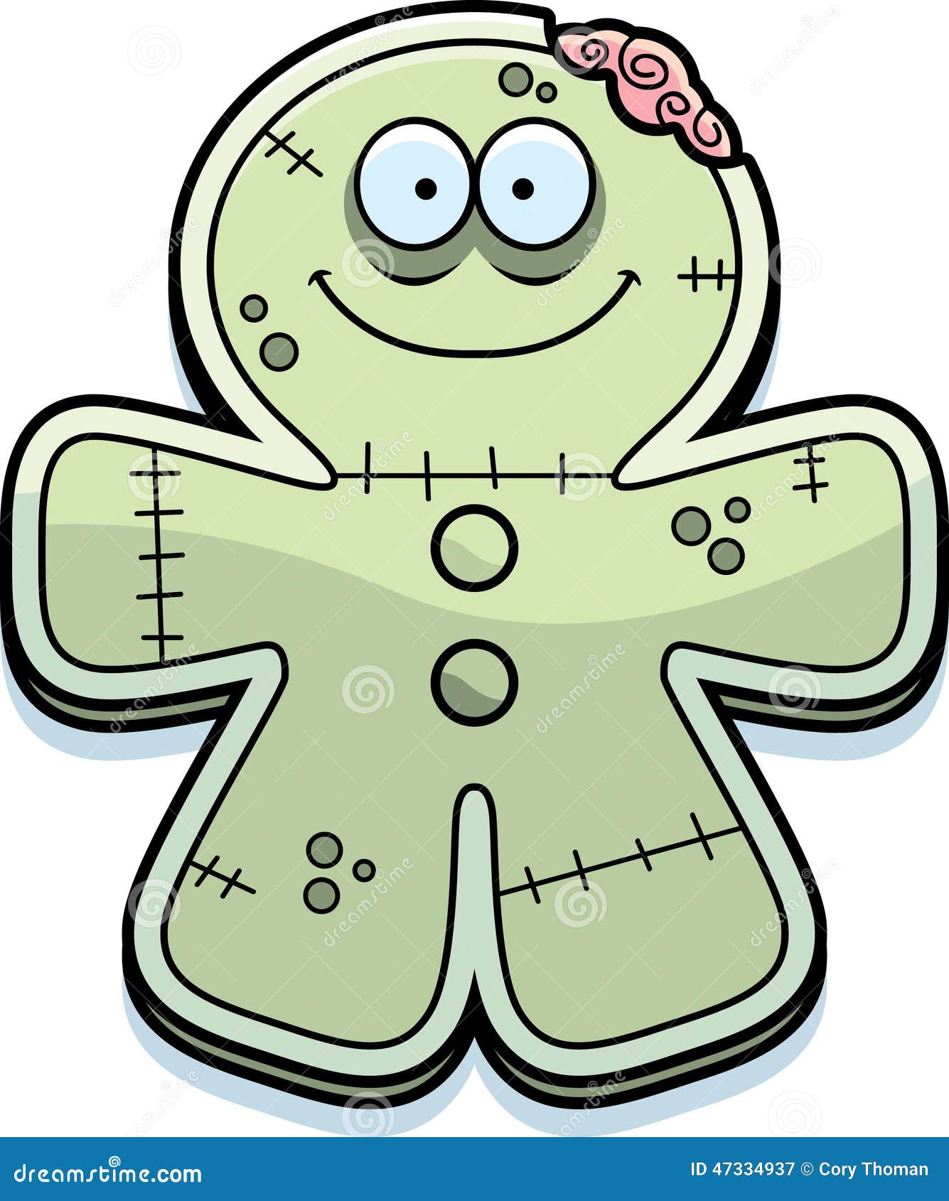 Happy Cartoon Gingerbread Zombie Stock Vector - Illustration of happy ...