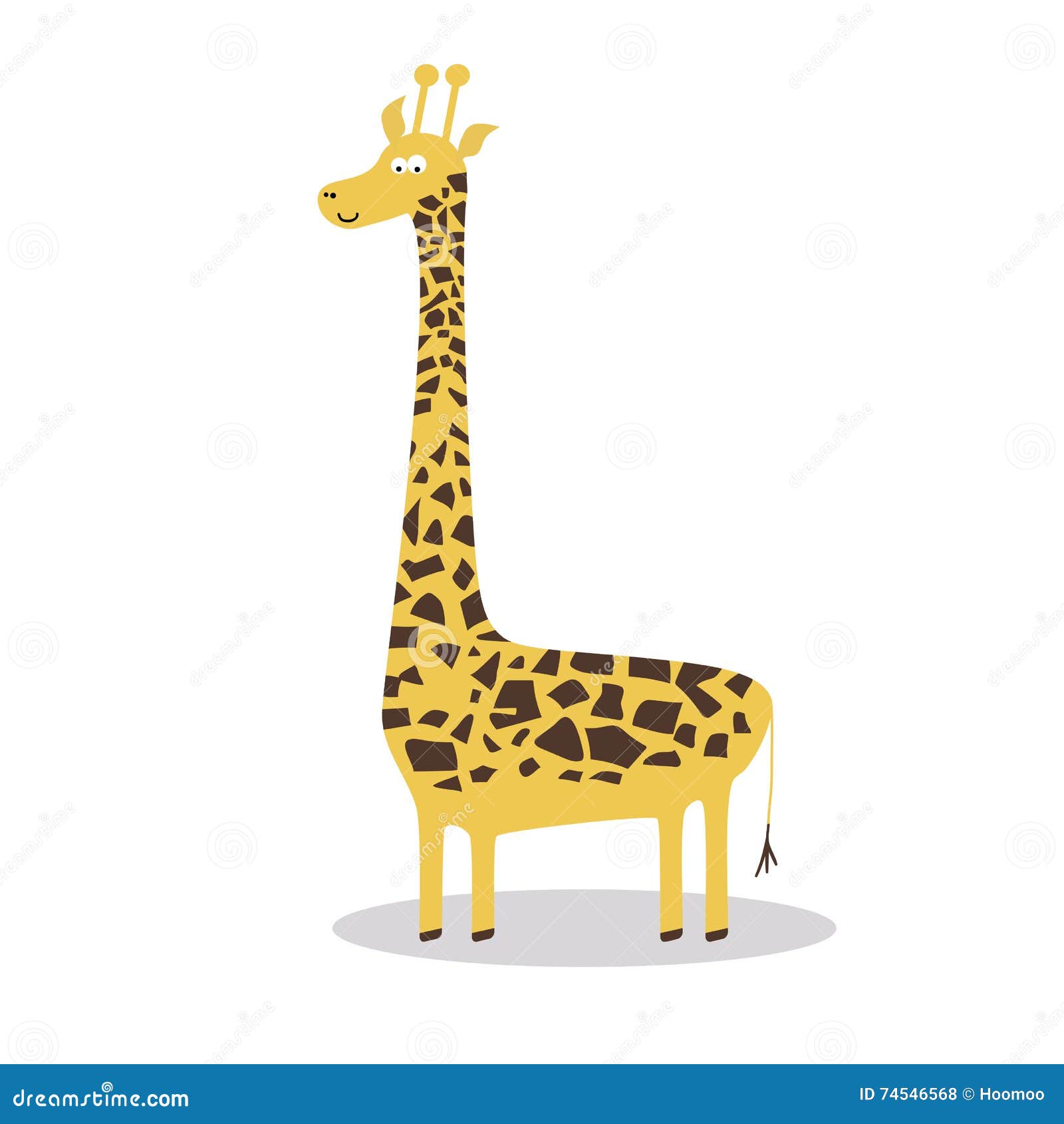 Happy cartoon giraffe stock vector. Illustration of mammal - 74546568