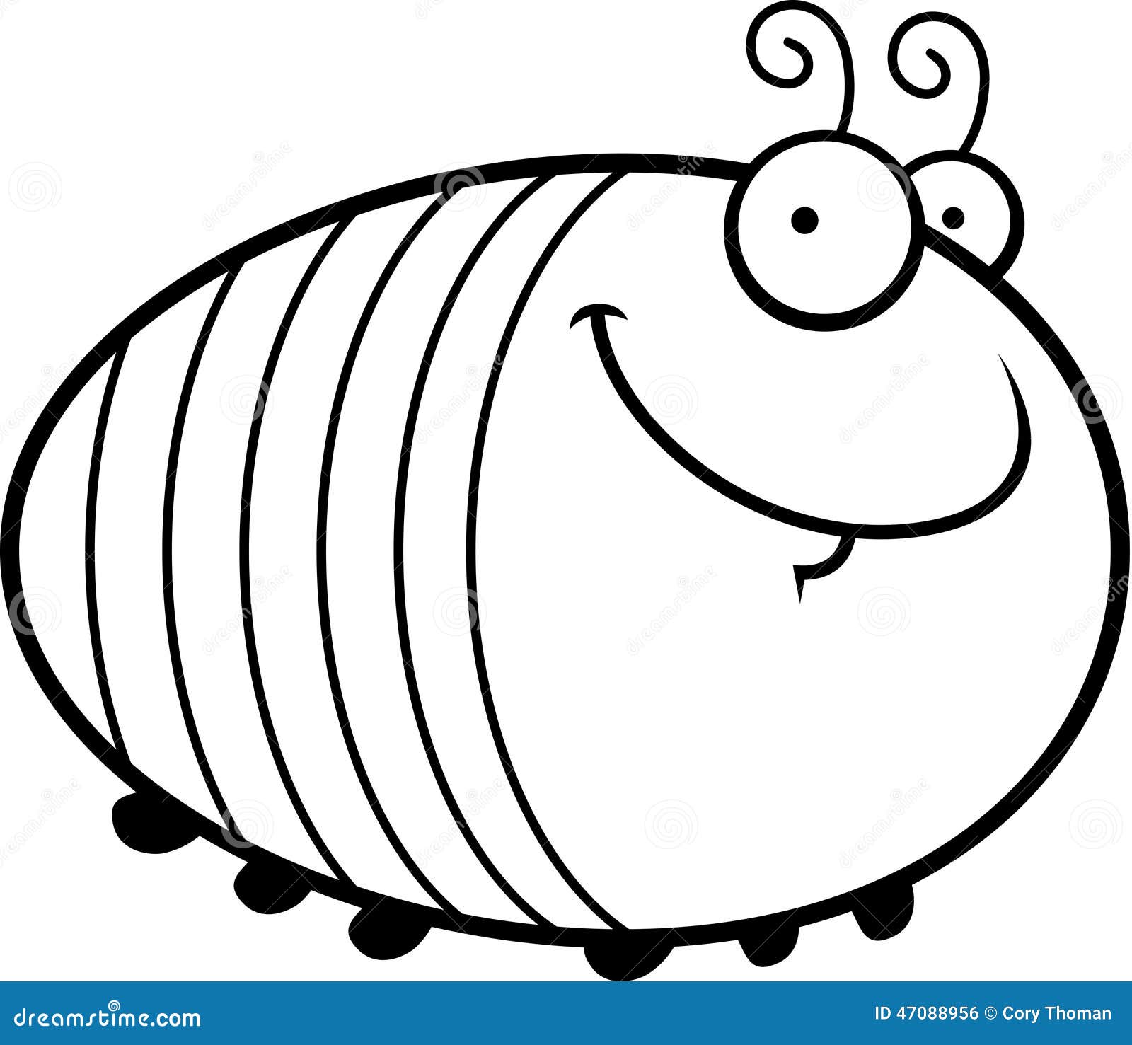Happy Cartoon Grub stock vector. Illustration of larva - 47088956