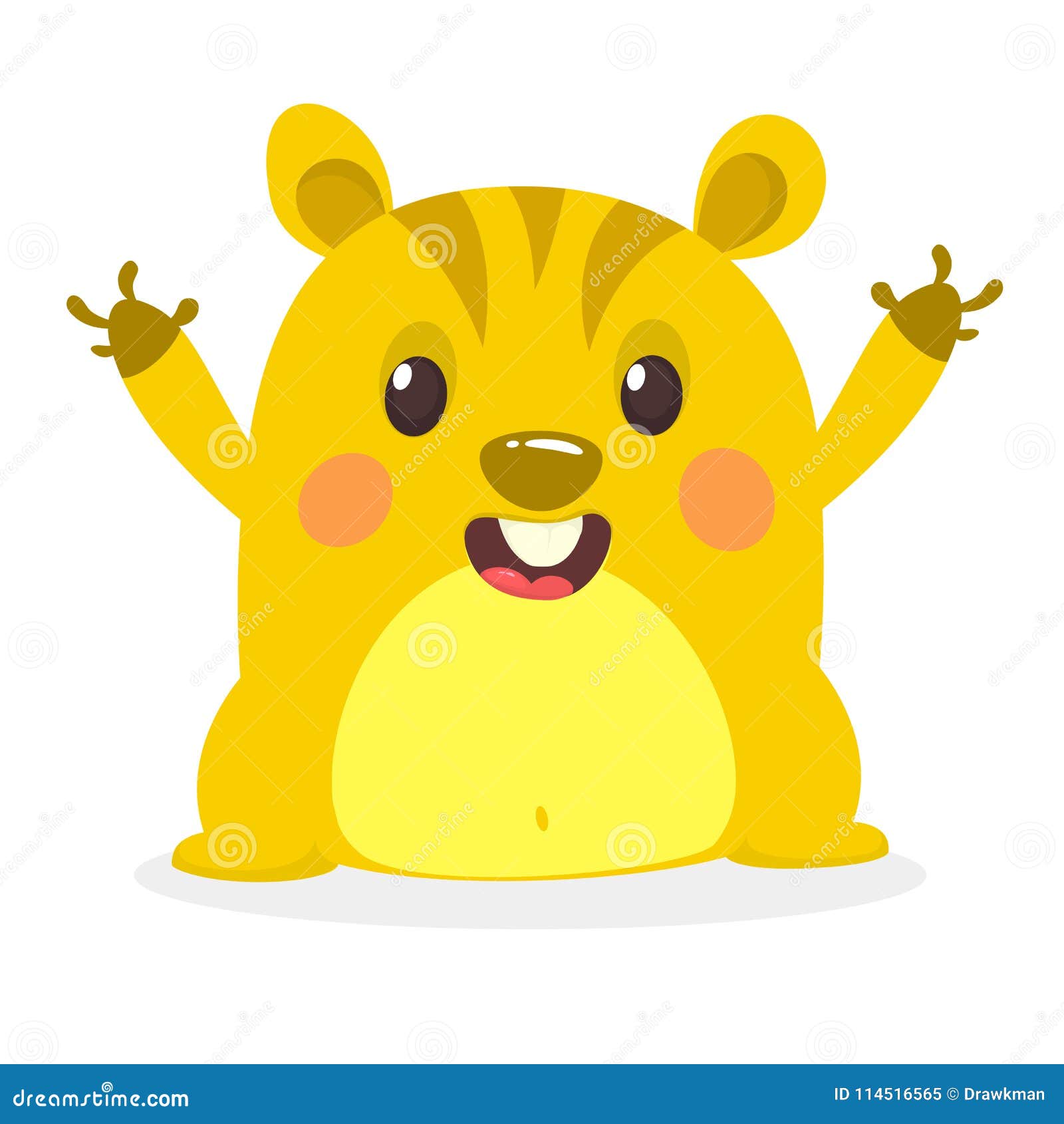 Happy Cartoon Hamster. Vector Illustration Isolated. Stock Vector ...