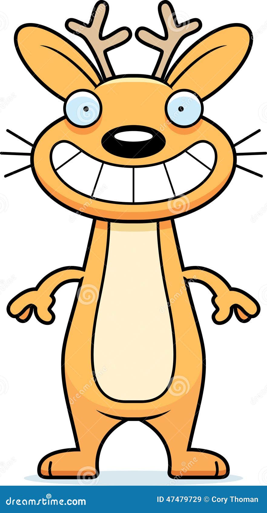 Happy Cartoon Jackalope stock vector. Illustration of jackalope - 47479729