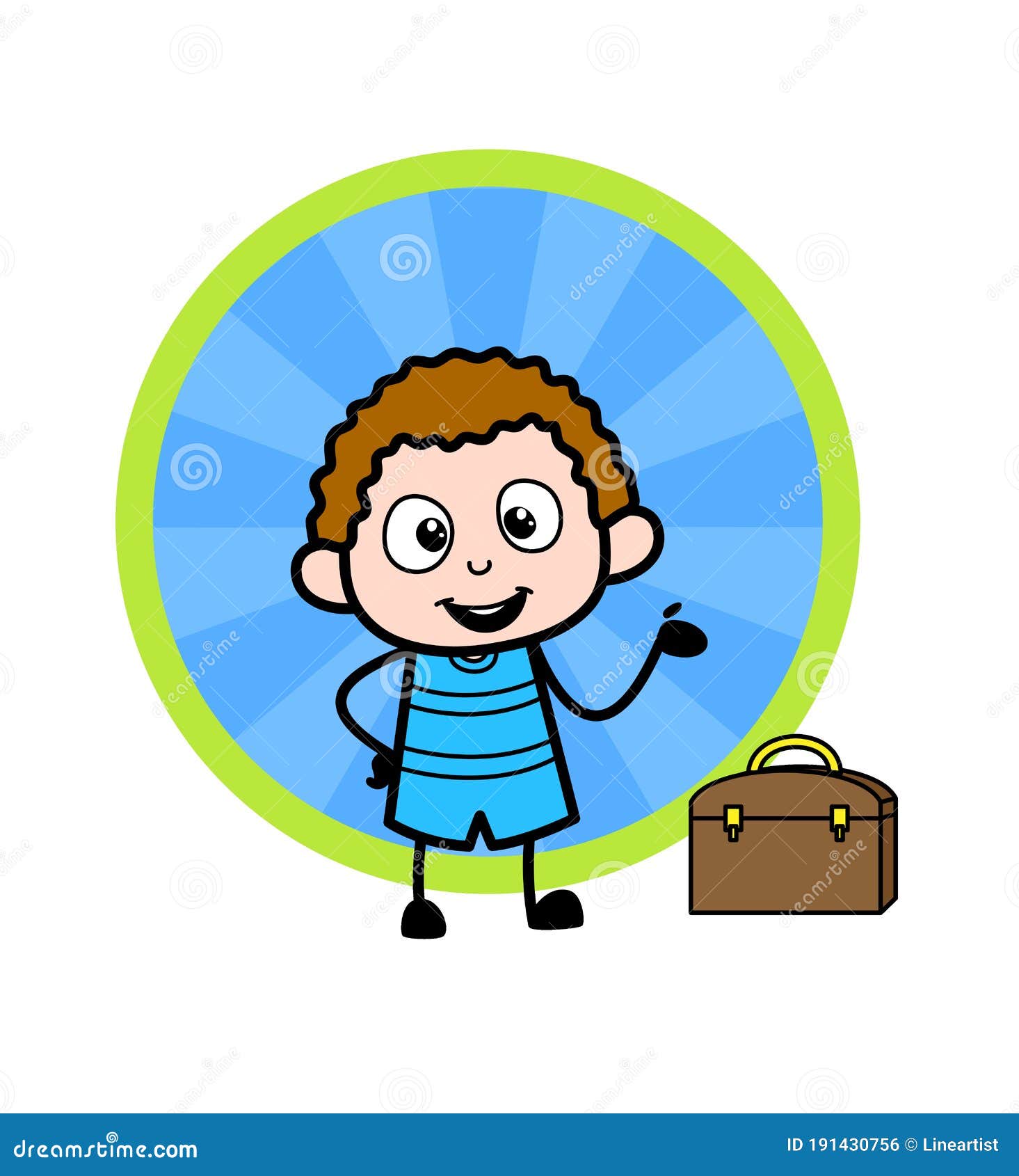 Happy Cartoon Kid Presenting Stock Illustration - Illustration of young ...