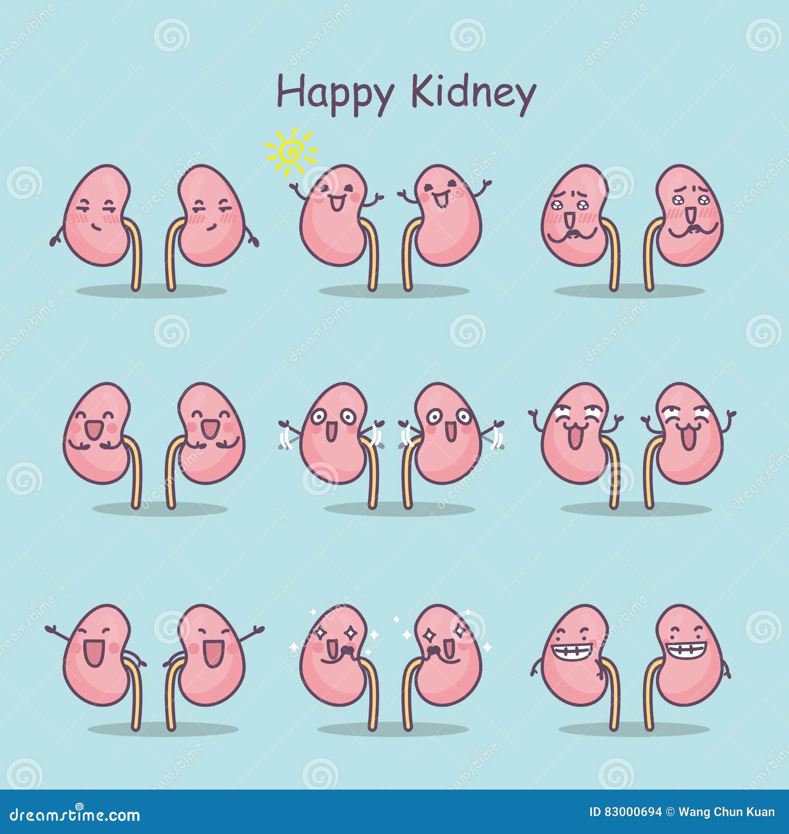 Happy cartoon kidney stock vector. Illustration of smile - 83000694