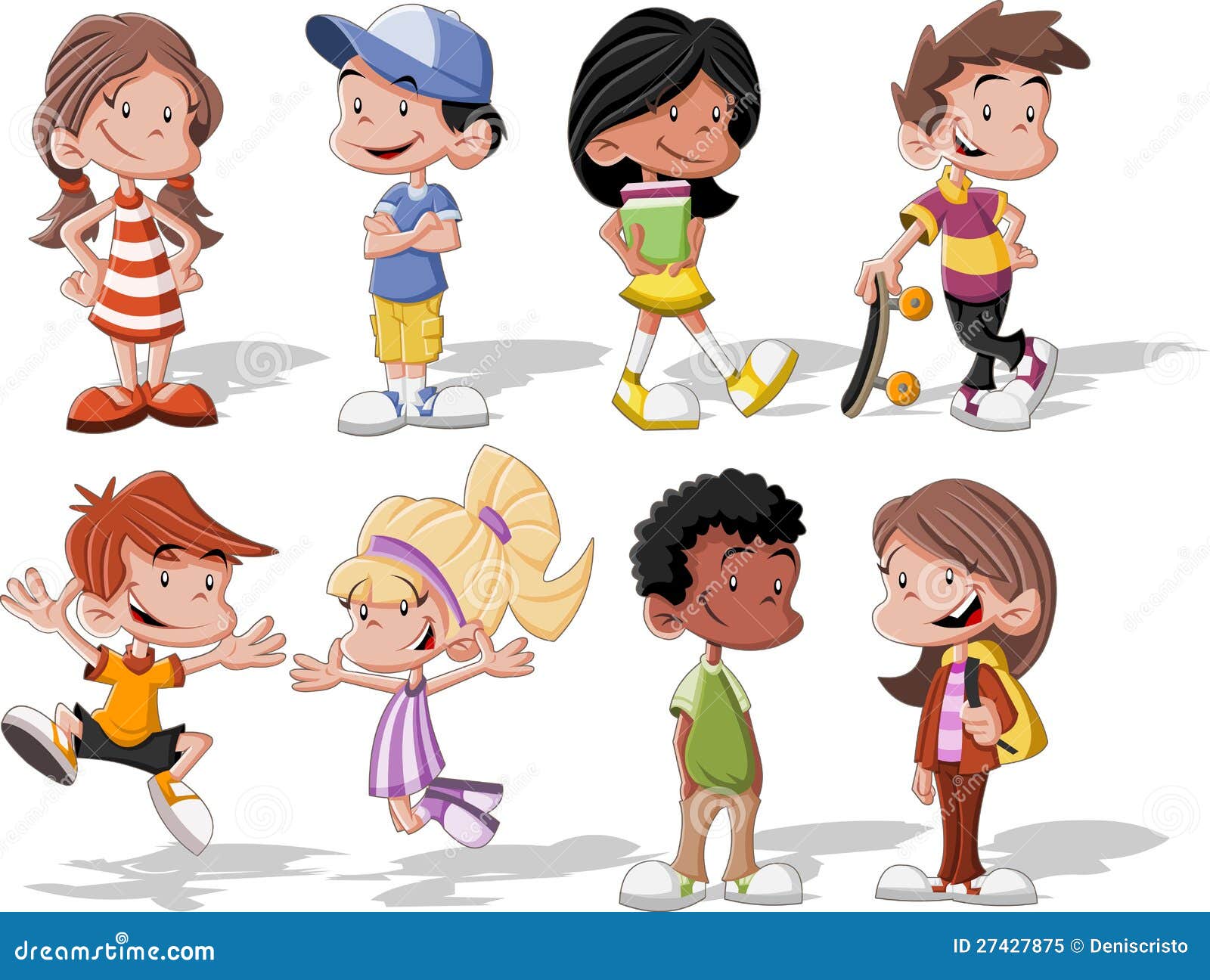 Happy cartoon kids stock vector. Illustration of mascot - 27427875