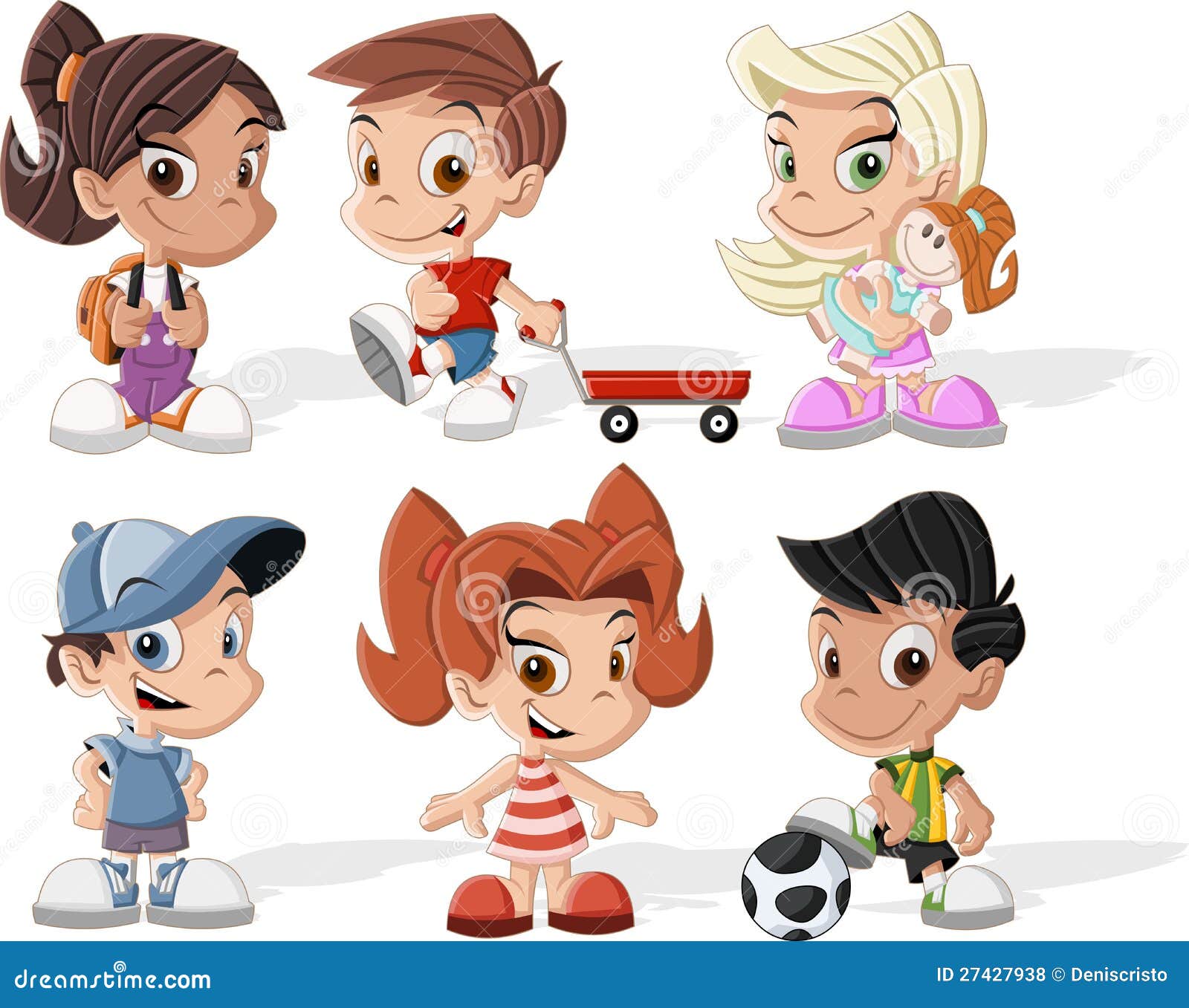 Happy cartoon kids stock vector. Illustration of youth - 27427938