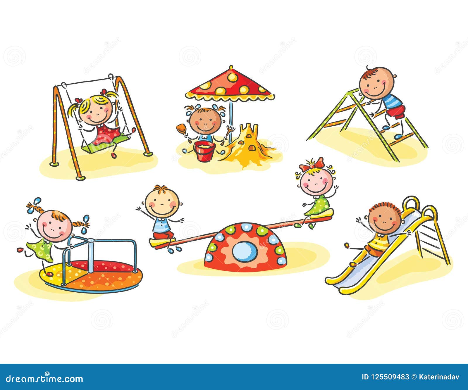 Happy Cartoon Kids on Playground, Cartoon Graphics, Illustration Stock ... Happy Cartoon Kids on Playground, Cartoon Graphics, Illustration Stock ...