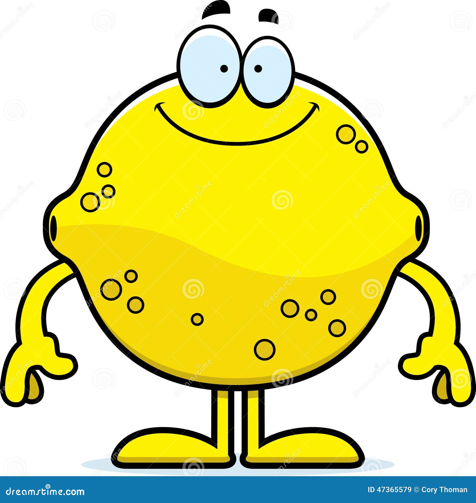Happy Cartoon Lemon stock vector. Illustration of standing - 47365579