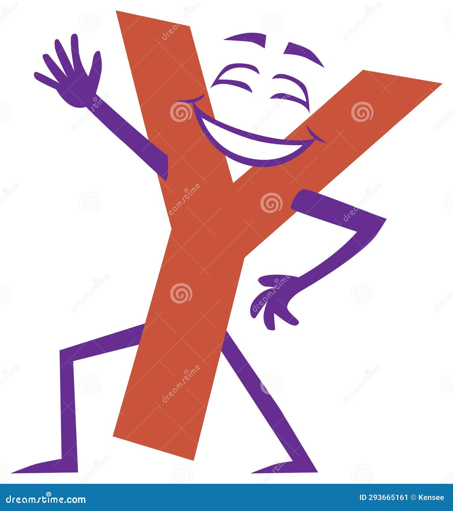 Happy Cartoon Letter Y stock illustration. Illustration of orange ...