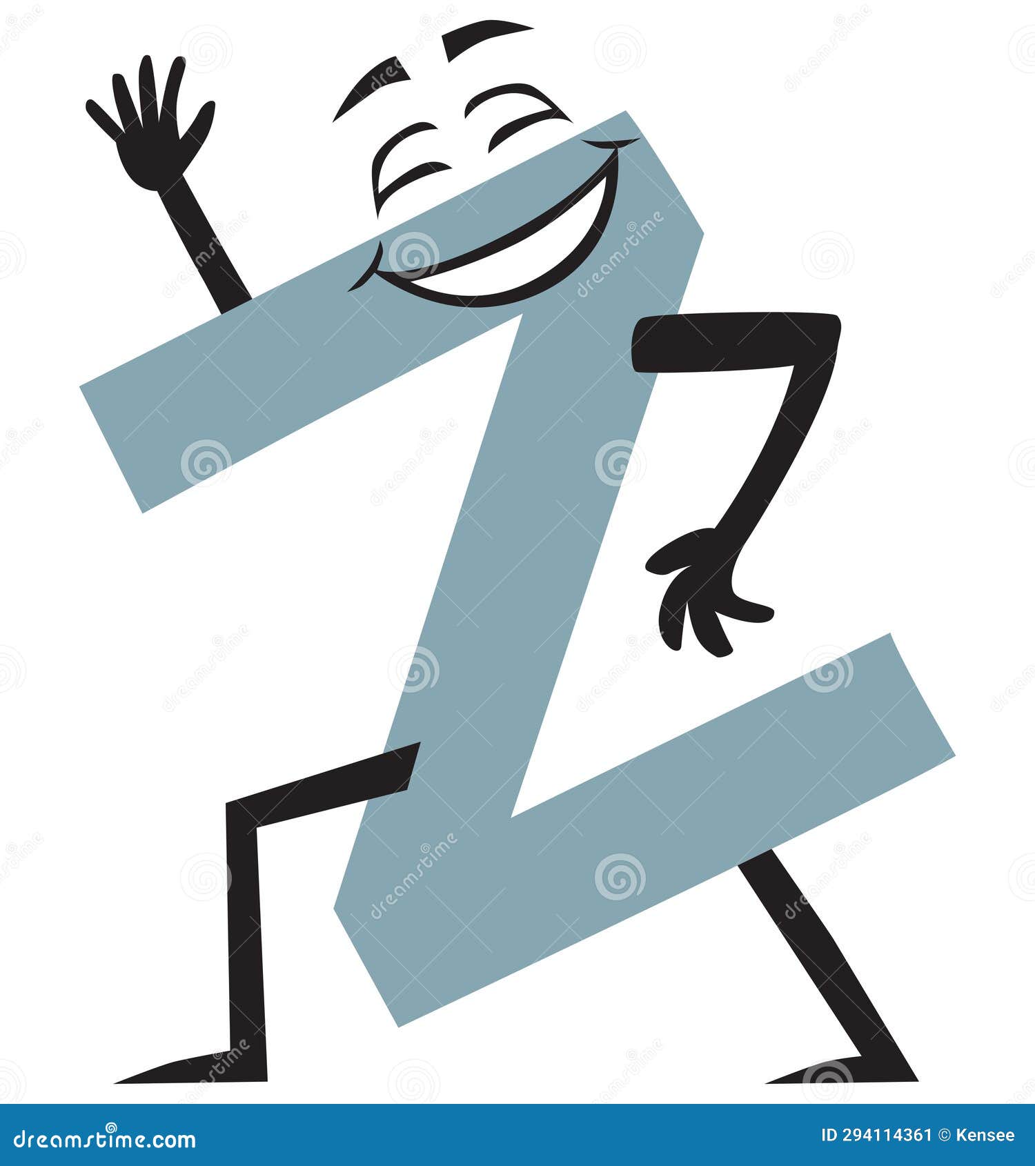 Happy Cartoon Letter Z stock vector. Illustration of vector - 294114361