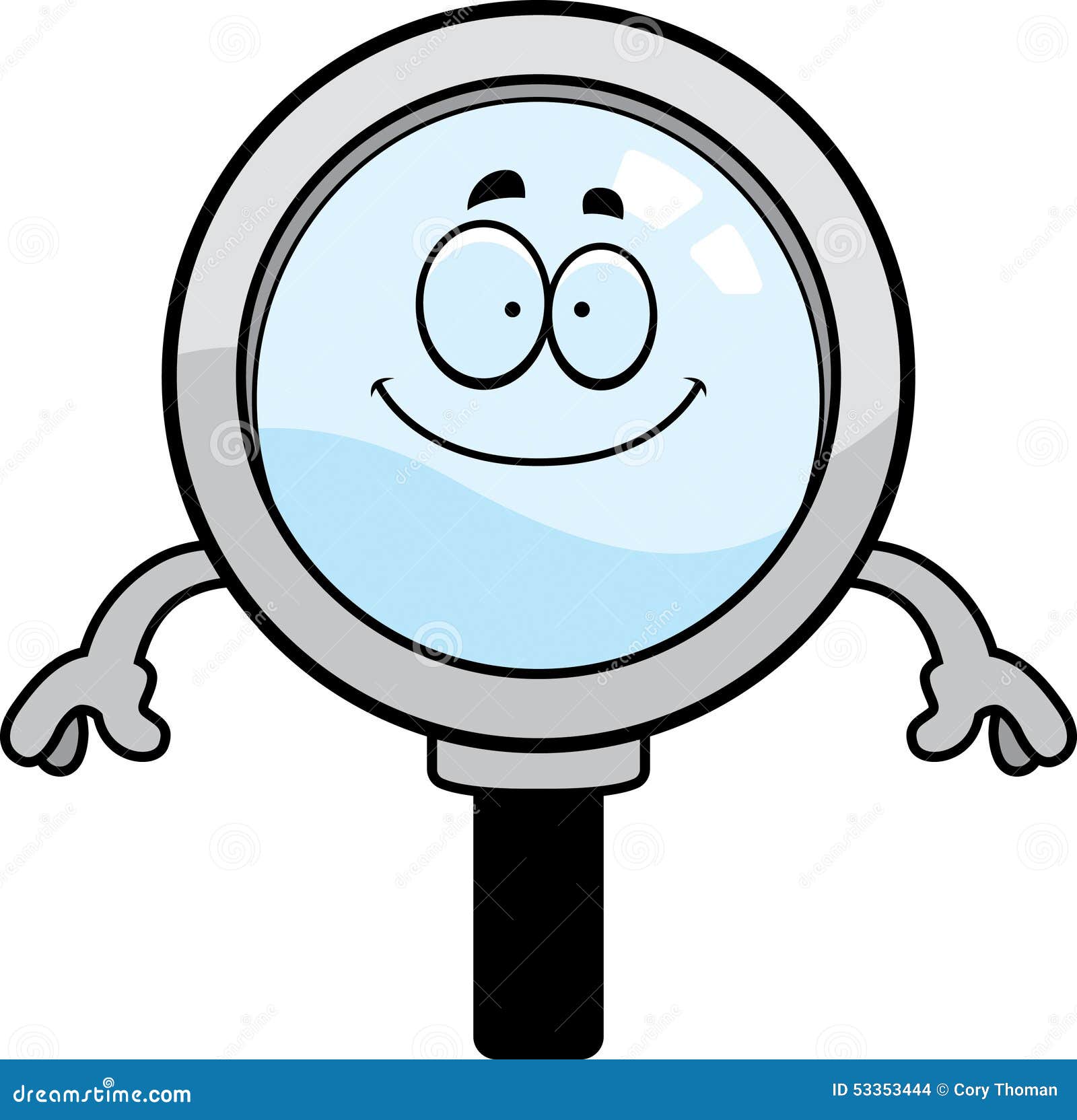 Happy Cartoon Magnifying Glass Stock Vector - Illustration of ...
