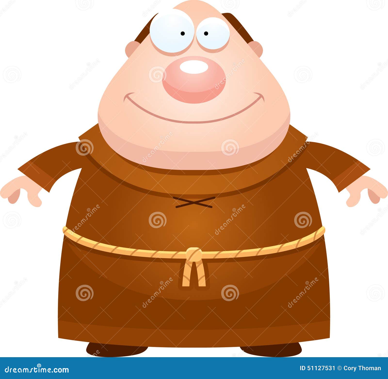 Happy Cartoon Monk stock vector. Illustration of monk - 51127531