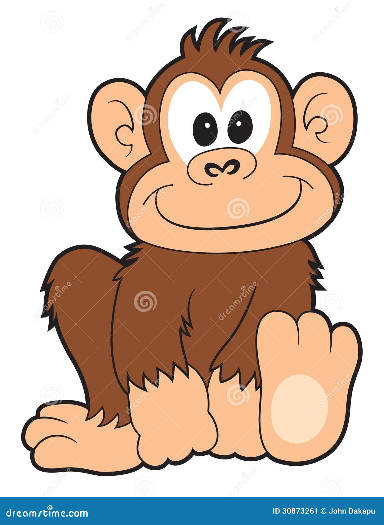 Happy Cartoon Monkey Stock Image - Image: 30873261