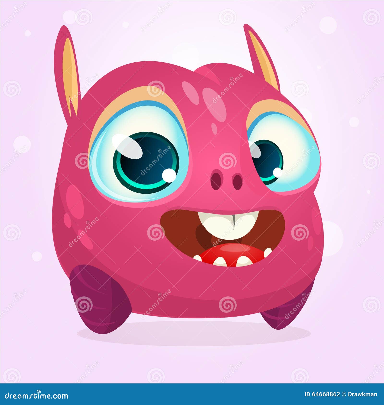 Happy cartoon monster stock vector. Illustration of design - 64668862