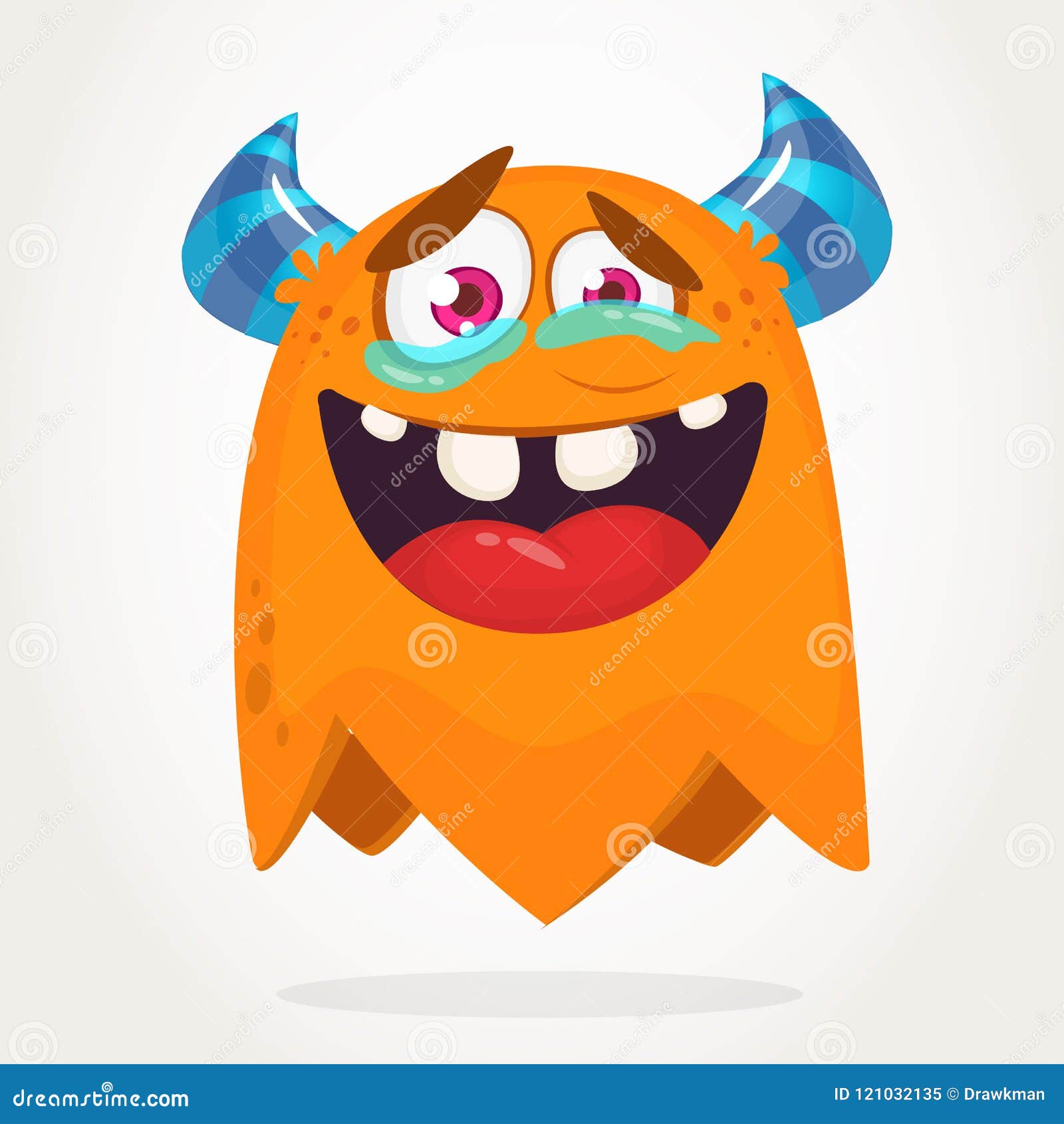 Happy Cartoon Monster. Vector Character. Stock Vector - Illustration of ...