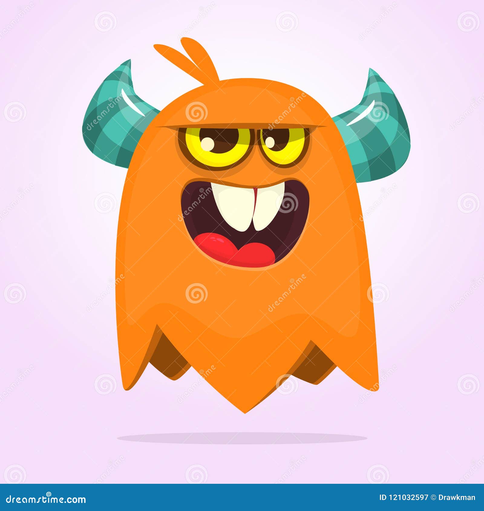 Happy Cartoon Monster. Vector Character. Stock Vector - Illustration of ...