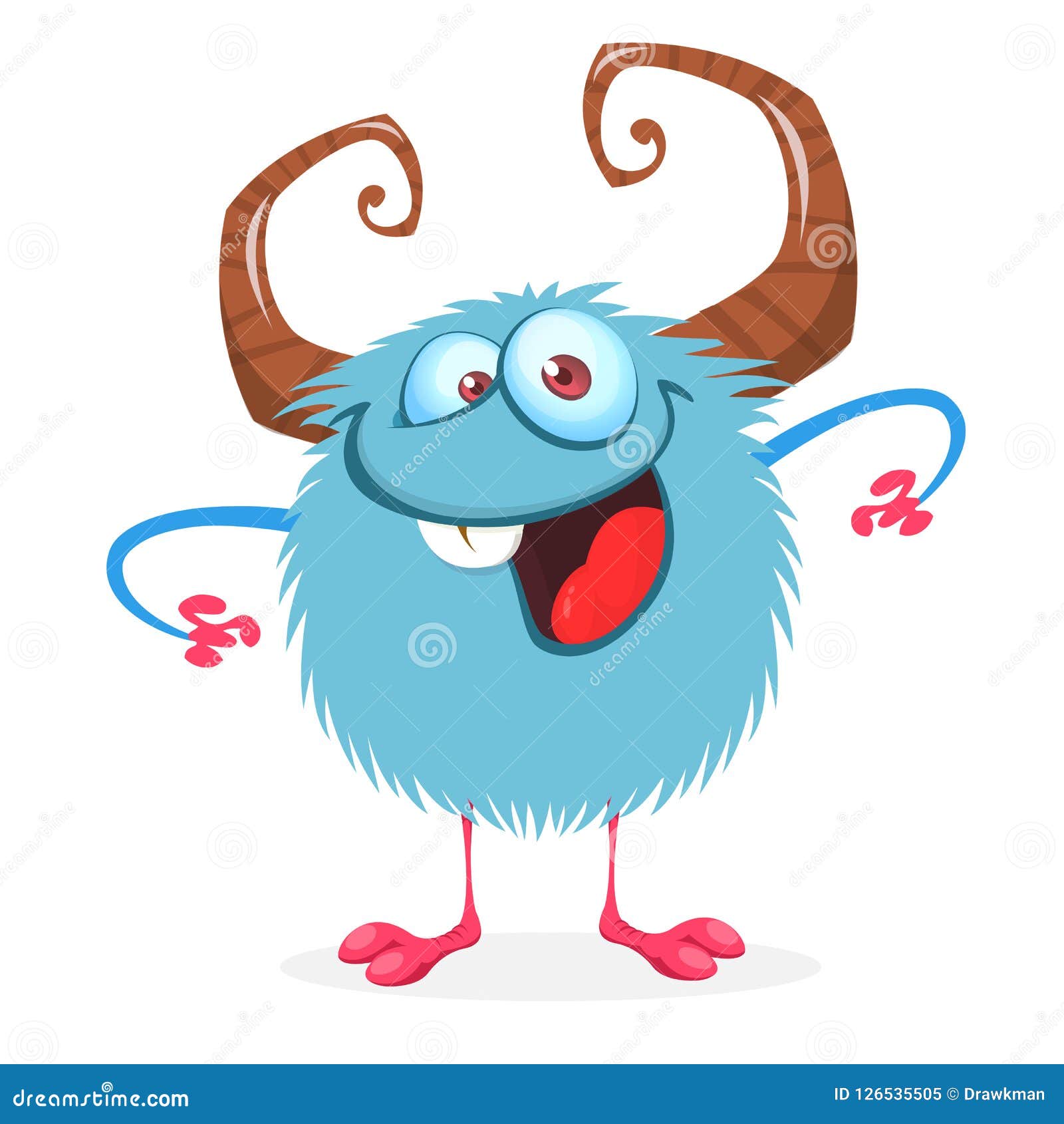 Happy cartoon monster stock vector. Illustration of laugh - 126535505