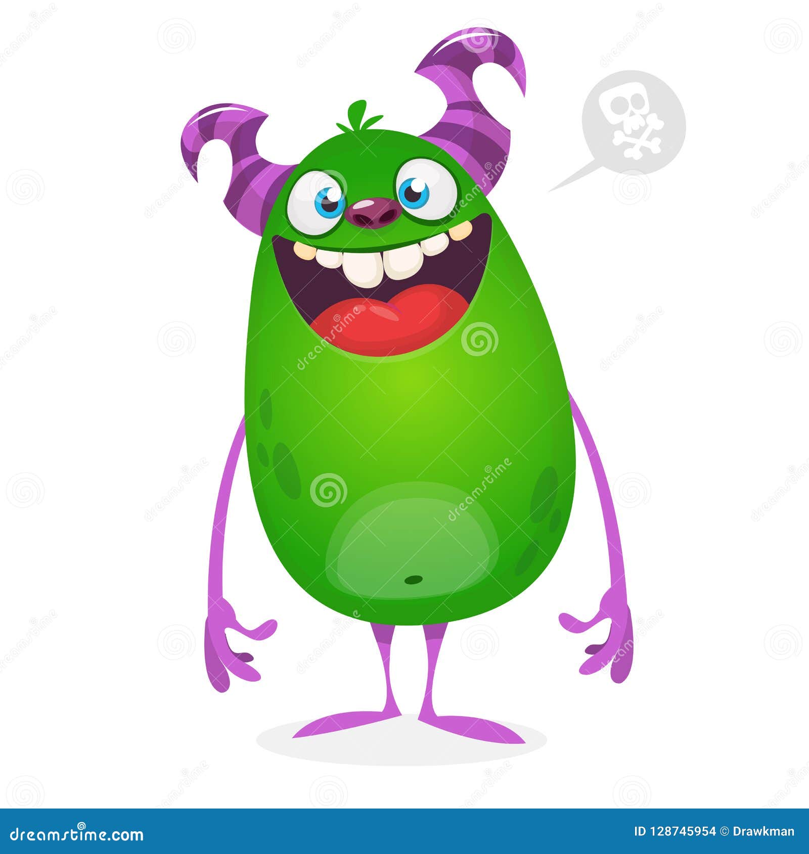 Happy Cartoon Monster. Vector Illustration Stock Vector - Illustration ...