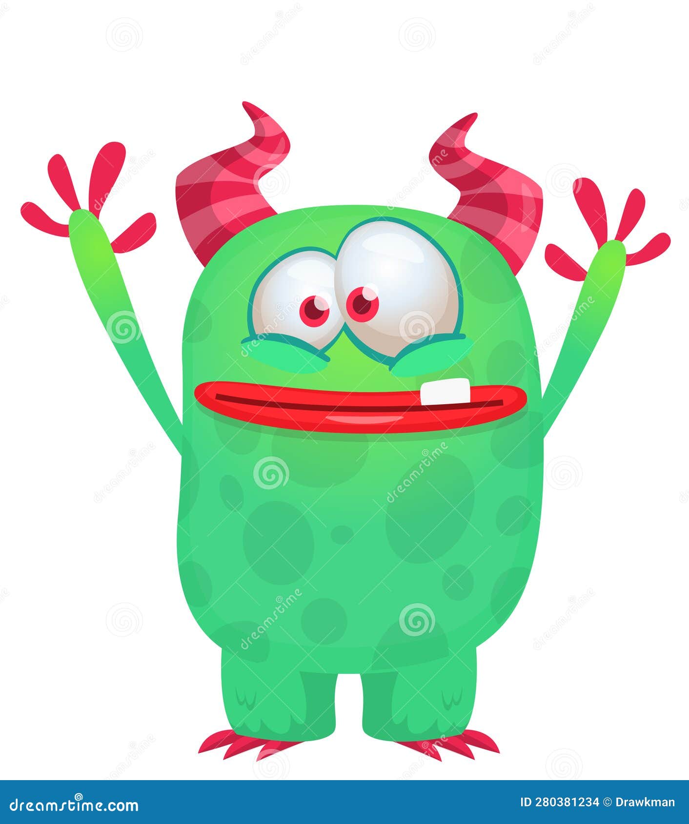 Happy Cartoon Monster Vector Illustration Stock Illustration ...