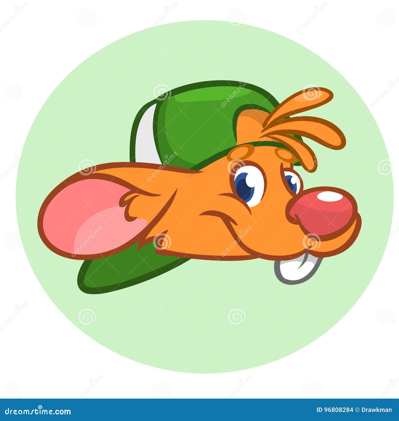 Happy Cartoon Mouse Head. Vector Icon of Hipster Mouse Stock Vector ...