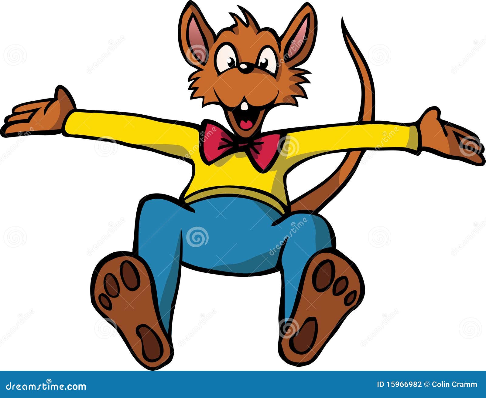 Happy Cartoon Mouse Jumping in the Air Stock Vector - Illustration of ...