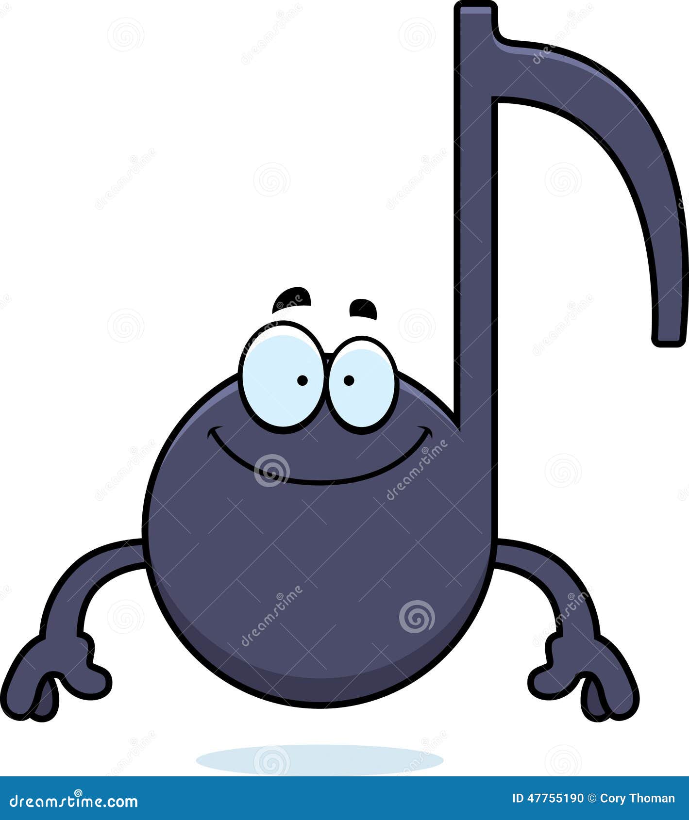 Happy Cartoon Musical Note stock vector. Illustration of cartoon - 47755190