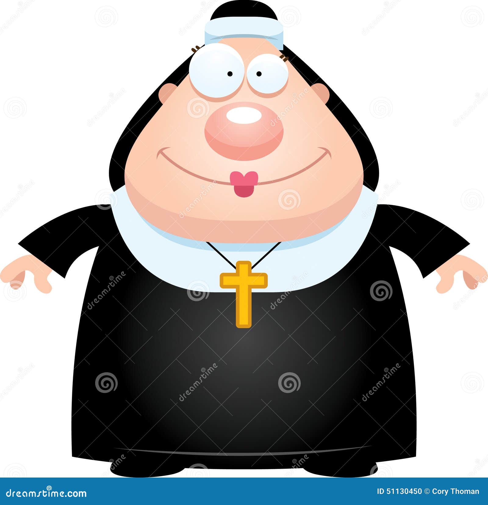 Happy Cartoon Nun stock vector. Illustration of woman - 51130450