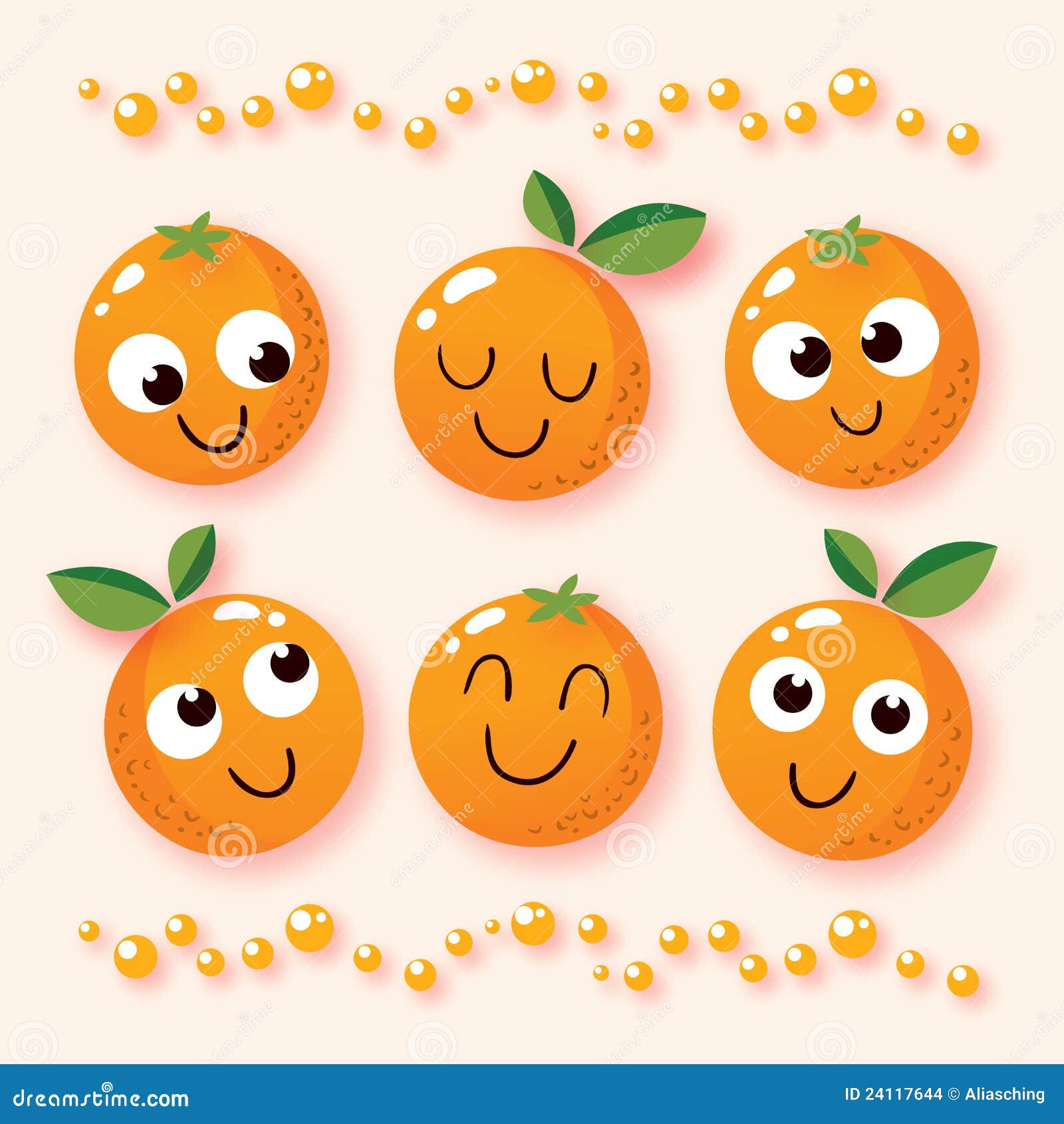 Happy Cartoon Oranges Stock Images - Image: 24117644