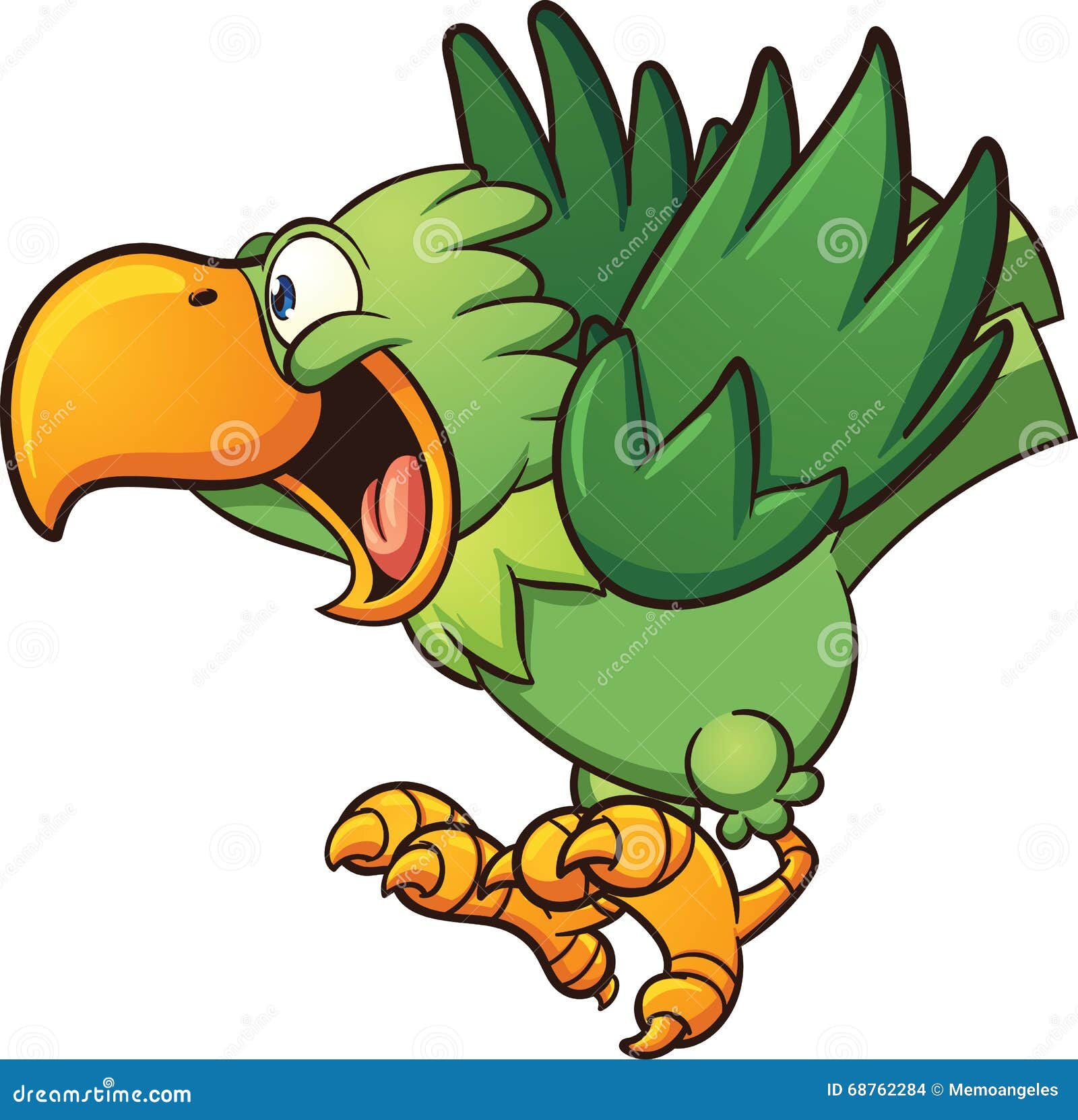 Happy cartoon parrot stock vector. Illustration of cartoon - 68762284
