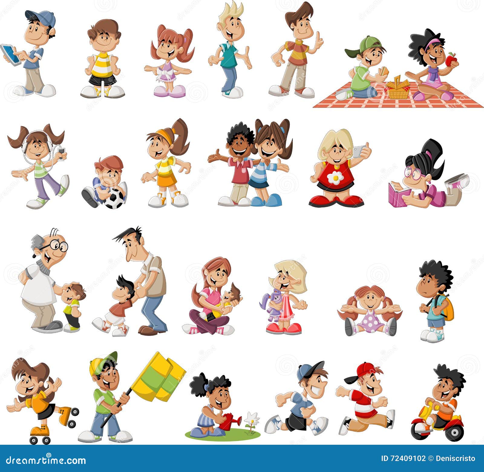 Happy cartoon people stock vector. Illustration of cute - 72409102