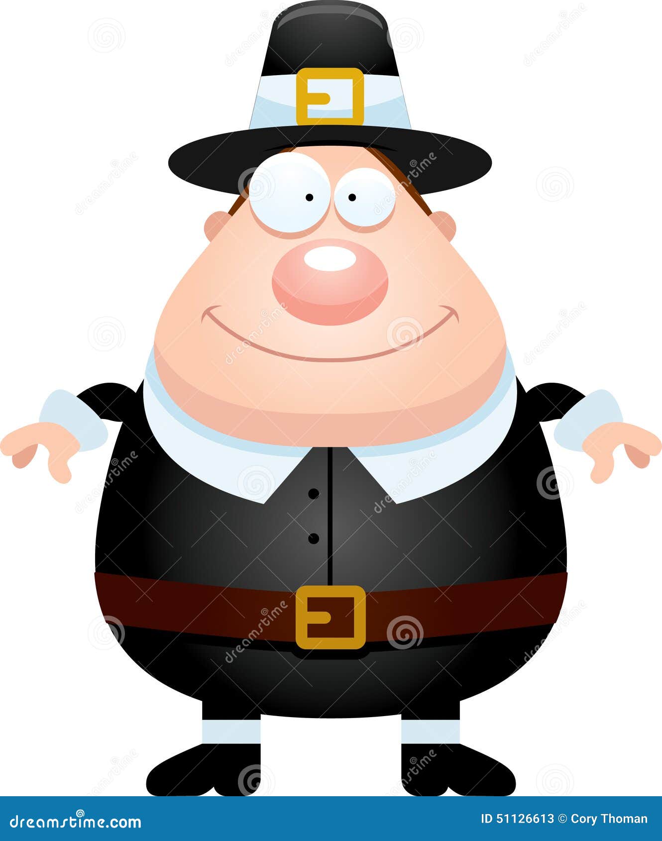 Happy Cartoon Pilgrim stock vector. Illustration of graphic - 51126613