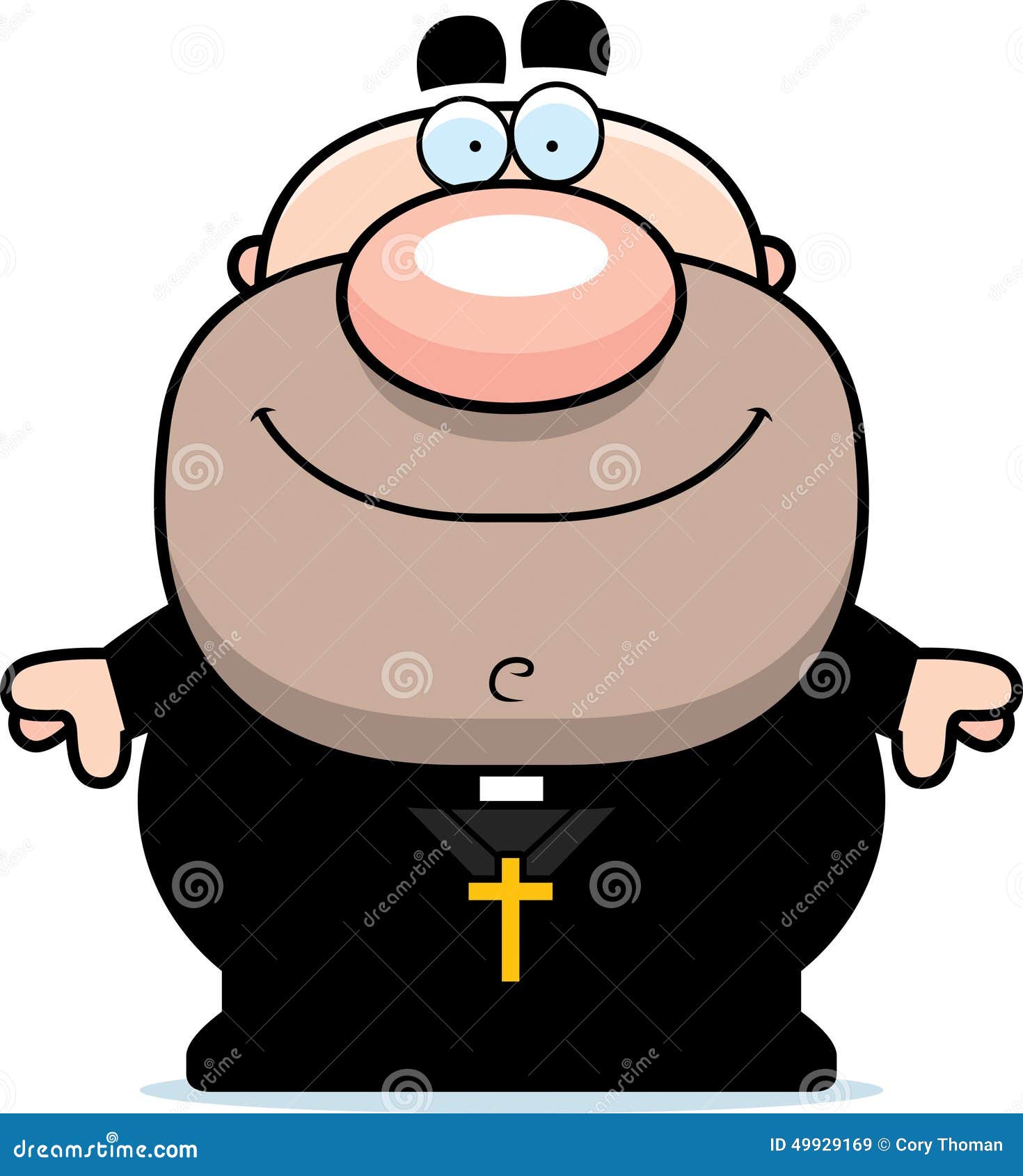 Happy Cartoon Priest stock vector. Illustration of graphic - 49929169