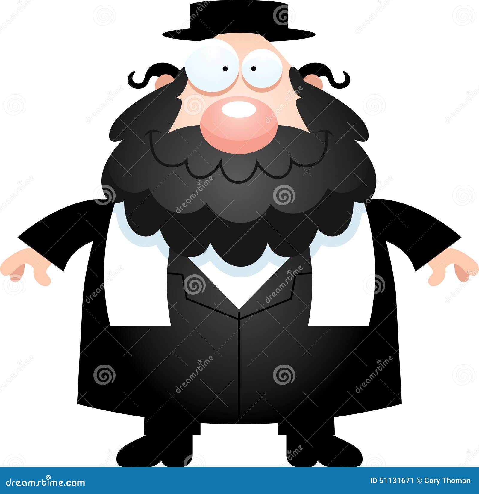 Happy Cartoon Rabbi stock vector. Illustration of graphic - 51131671