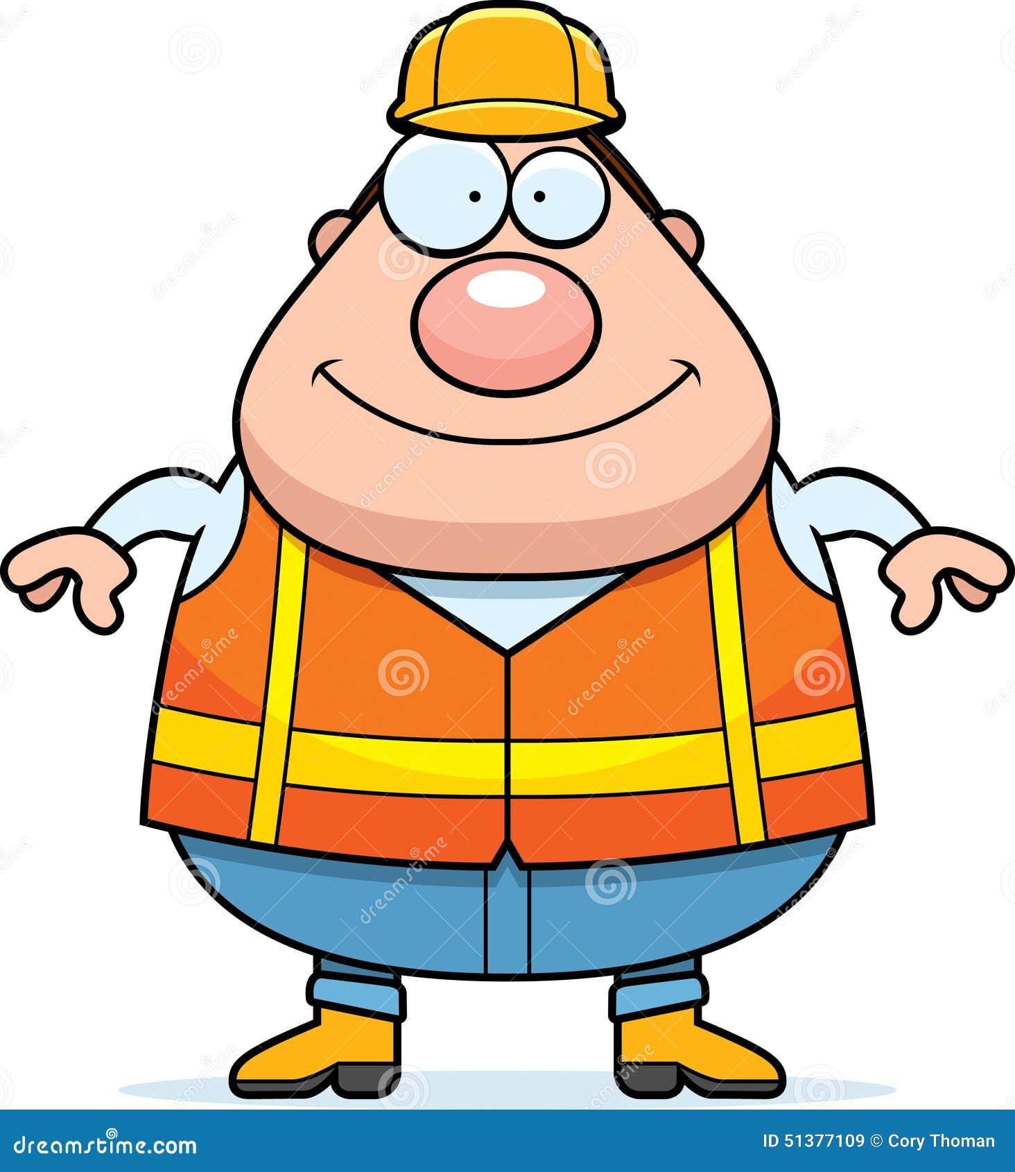 Happy Cartoon Road Worker stock vector. Illustration of safety - 51377109