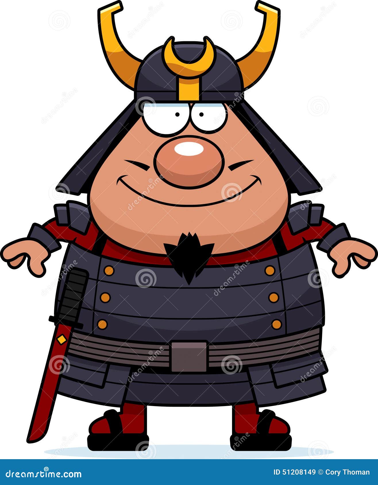 Happy Cartoon Samurai stock vector. Illustration of helmet - 51208149