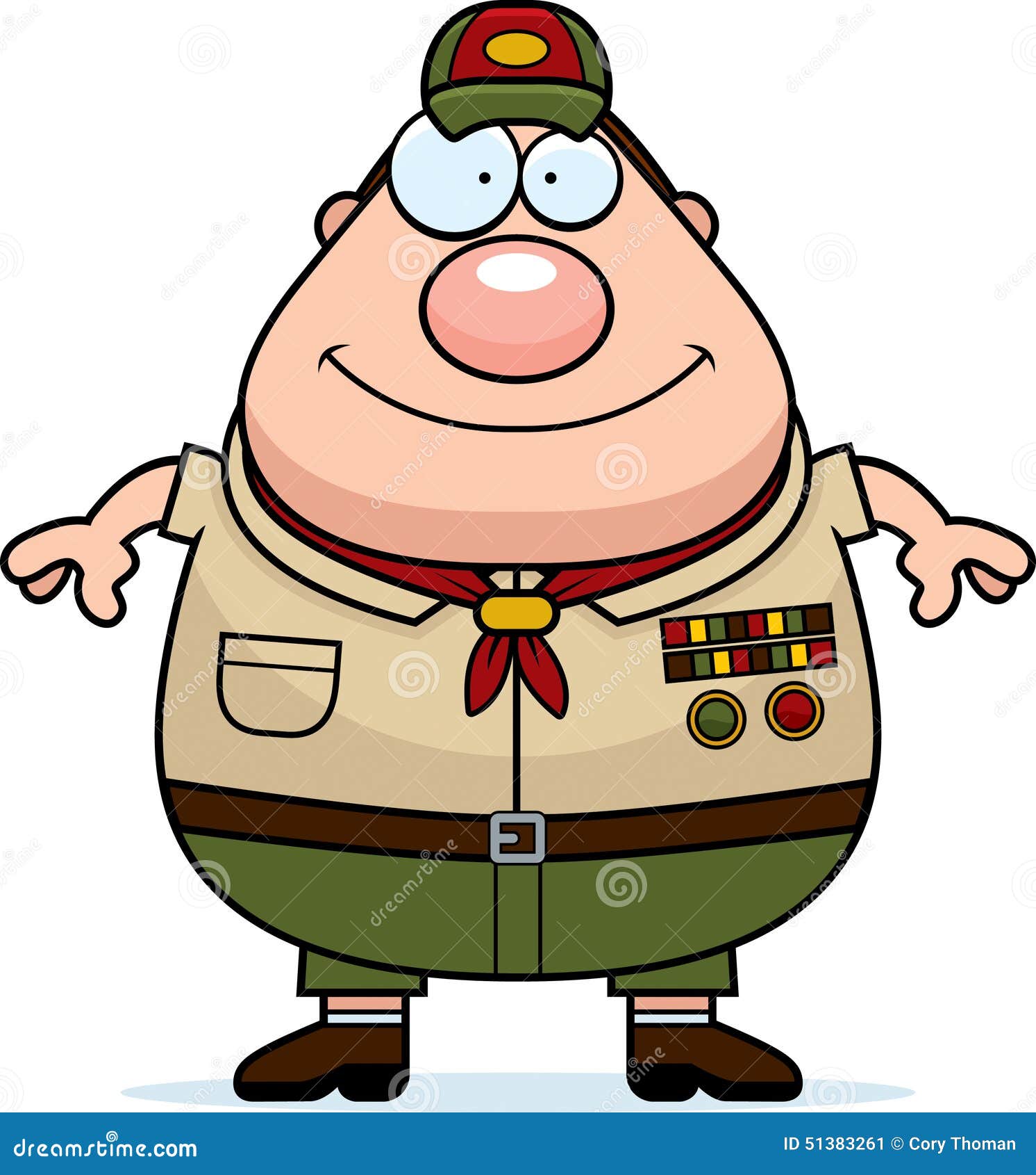 Happy Cartoon Scoutmaster stock vector. Illustration of scout - 51383261