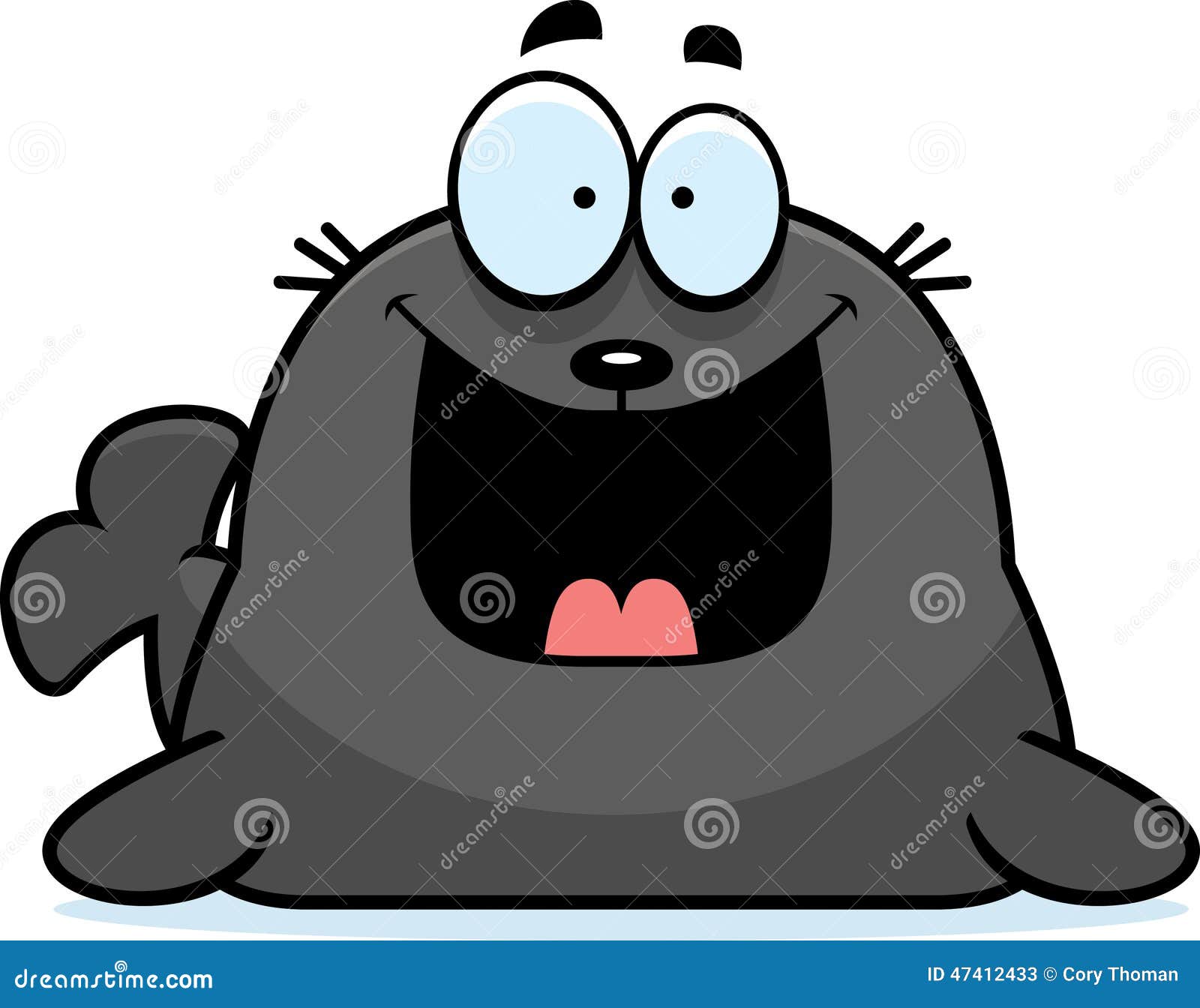 Happy Cartoon Seal stock vector. Illustration of vector - 47412433