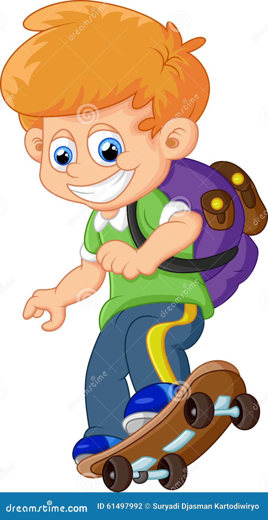 Happy Cartoon Skateboard Boy Stock Illustration - Illustration of male ...