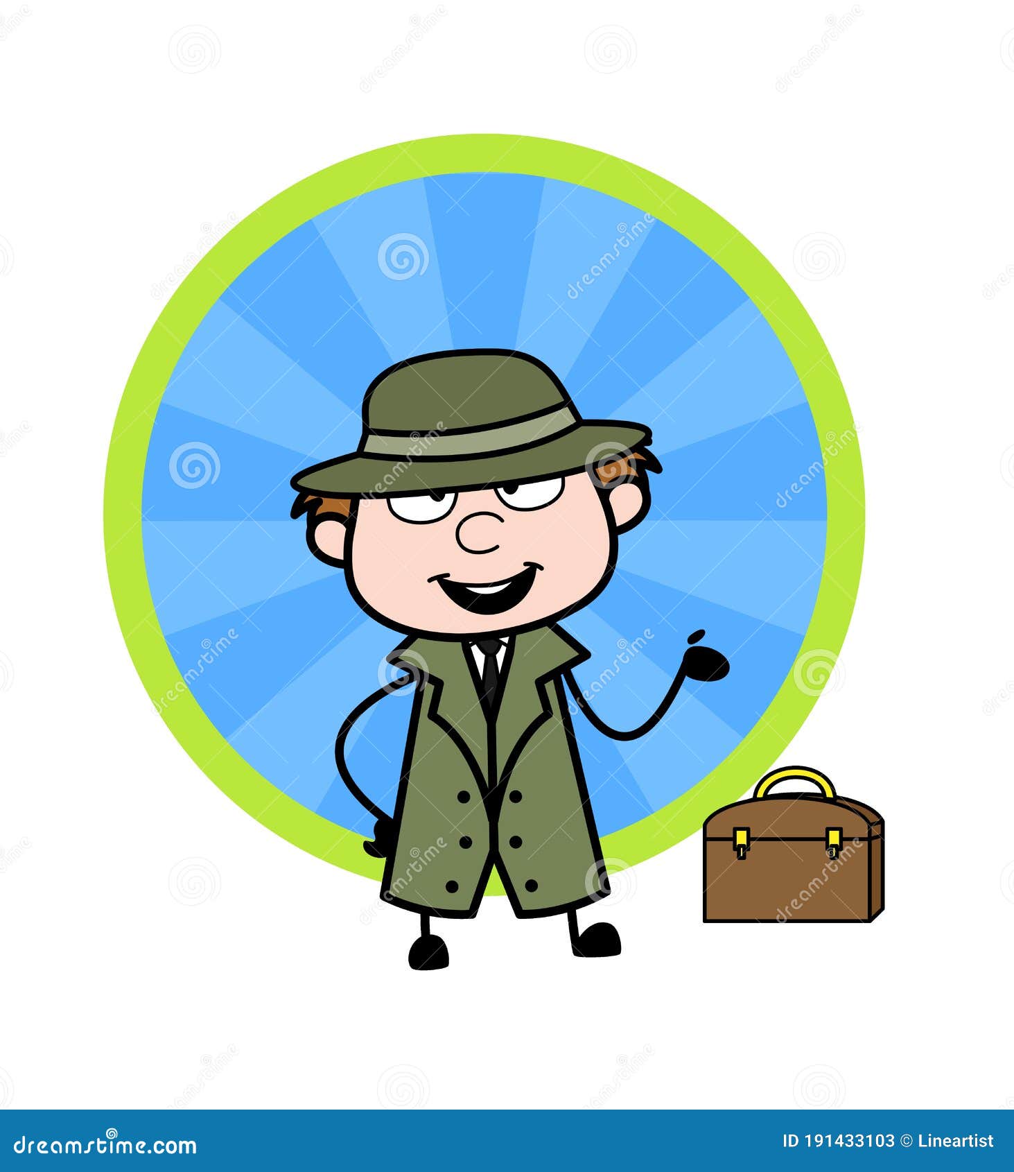 Happy Cartoon Spy Presenting Stock Illustration - Illustration of ...