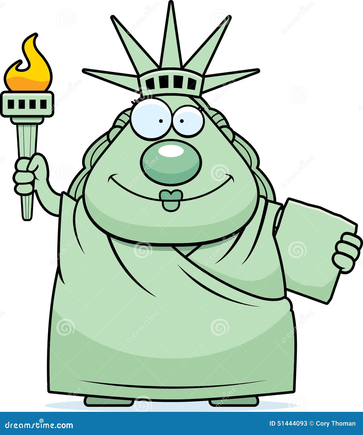Happy Cartoon Statue of Liberty Stock Vector - Illustration of liberty ...