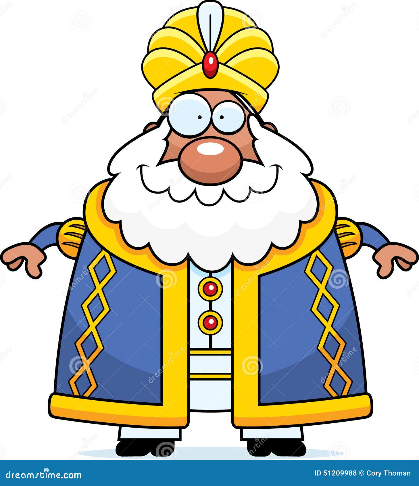 Happy Cartoon Sultan stock vector. Illustration of beard - 51209988