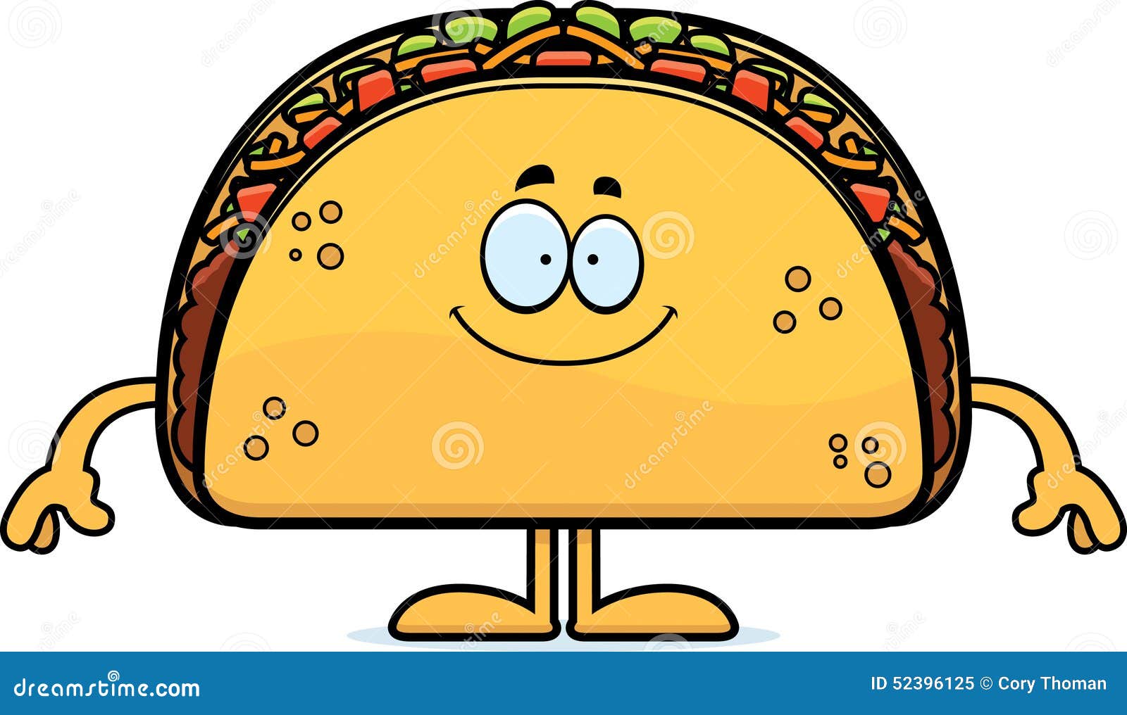 Happy Cartoon Taco stock vector. Illustration of vector - 52396125