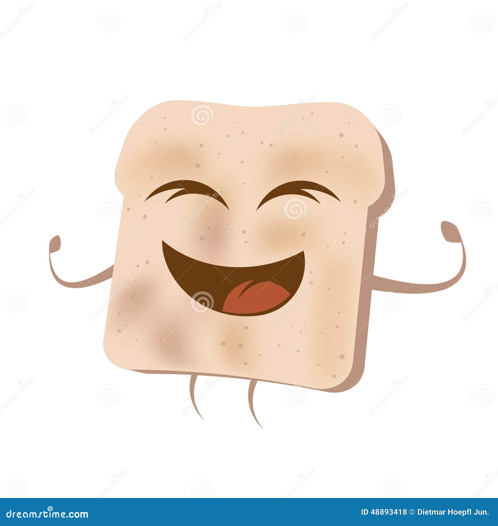Happy cartoon toast stock vector. Illustration of comic - 48893418