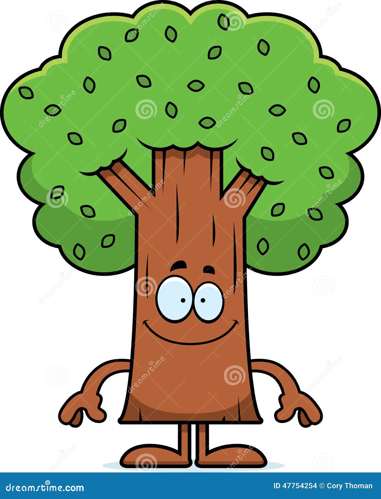 Happy Cartoon Tree Stock Vector - Image: 47754254