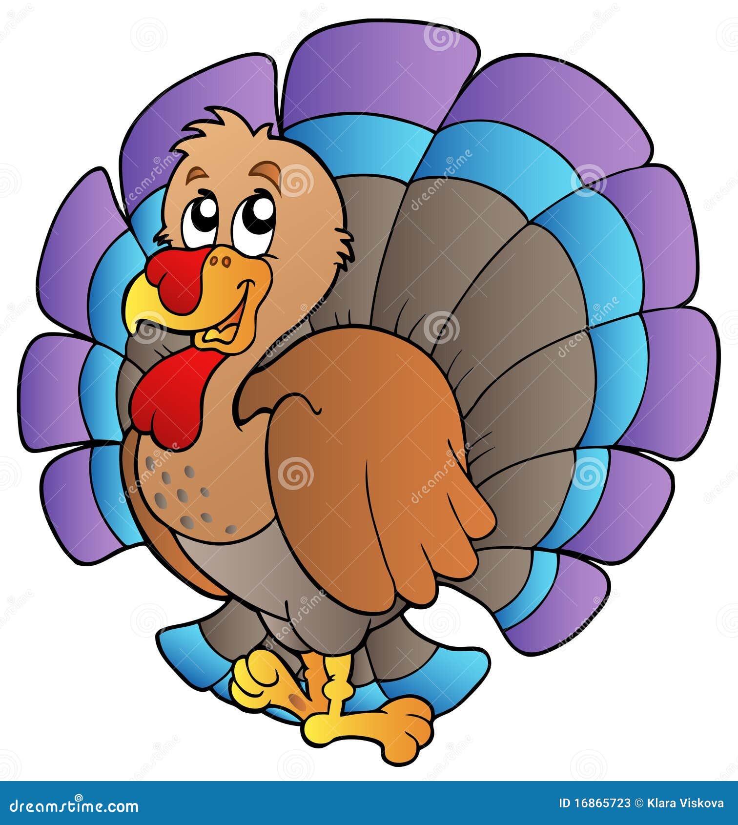 Happy cartoon turkey stock vector. Illustration of nature - 16865723
