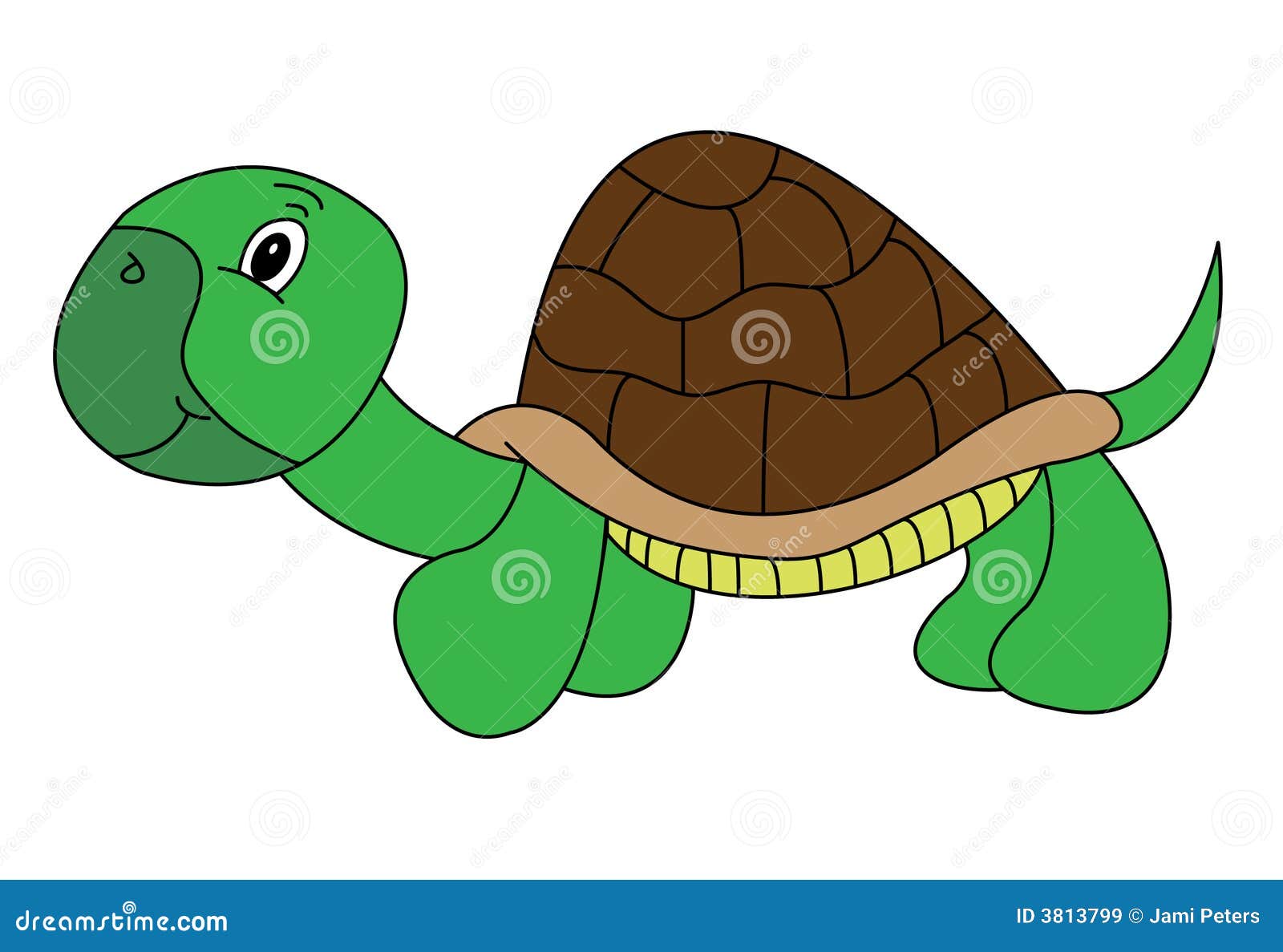 Happy Cartoon Turtle stock vector. Illustration of green - 3813799
