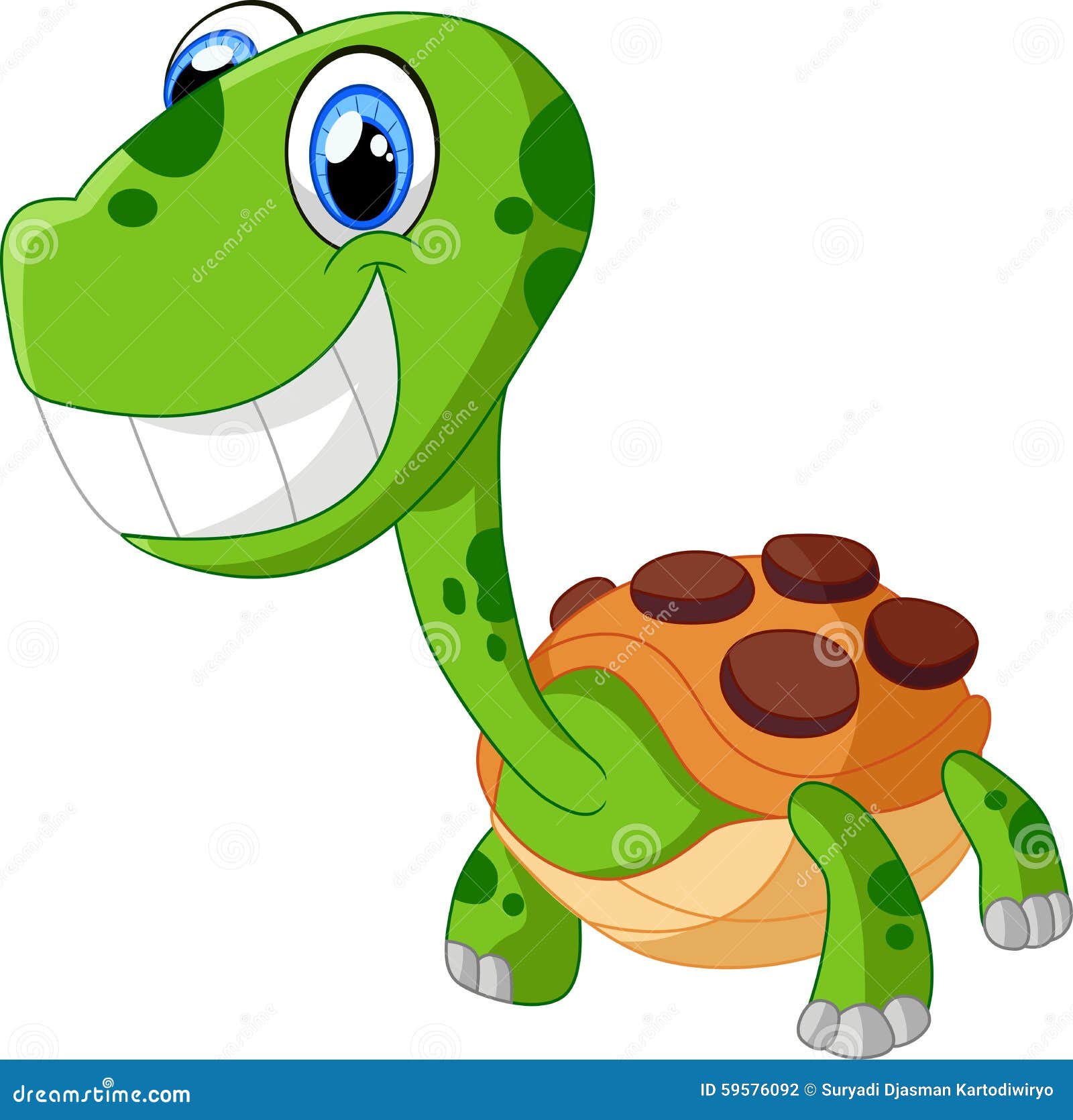 Happy Cartoon Turtle, Isolated on White Stock Vector - Illustration of ...